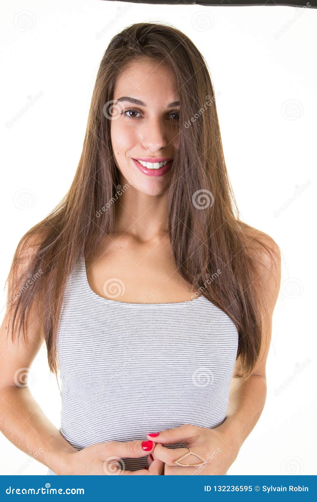 Smiling Joyfully Female with Brunette Fair Hair Stock Image - Image of ... Smiling Joyfully Female with Brunette Fair Hair Stock Image - Image of ...