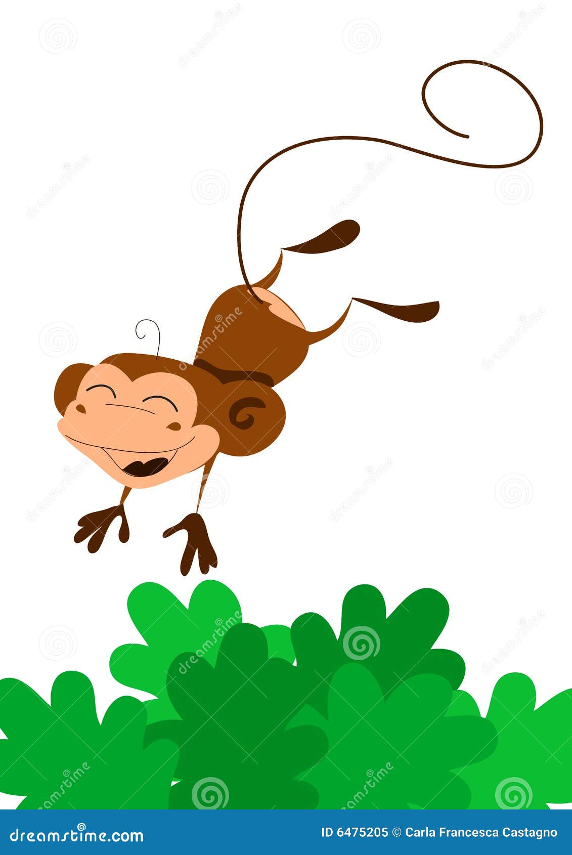Smiling Jumping Cartoon Monkey Stock Vector - Illustration of monkey ...