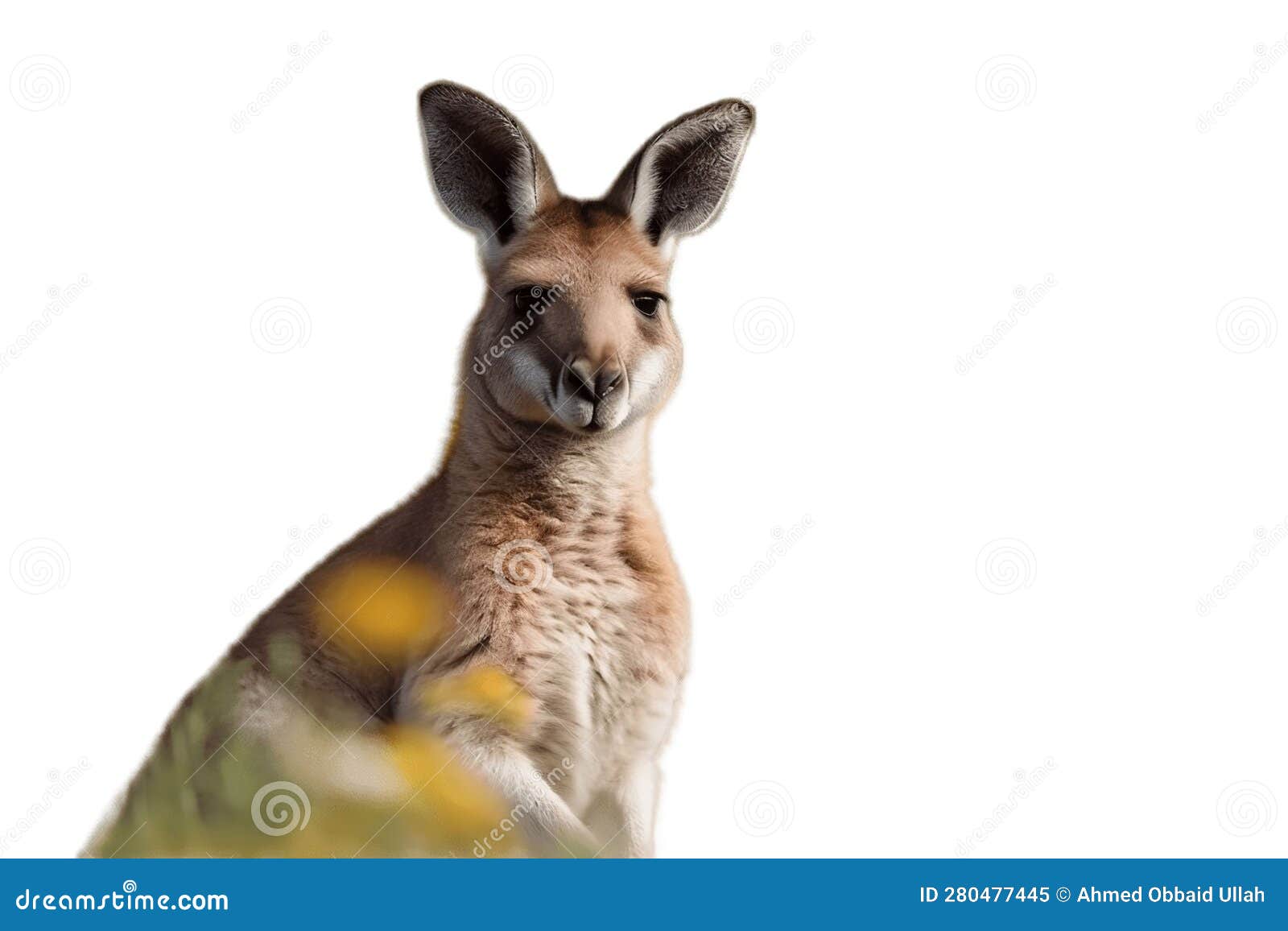 Smiling Kangaroo in the Meadow Isolated on Transparent Background ...