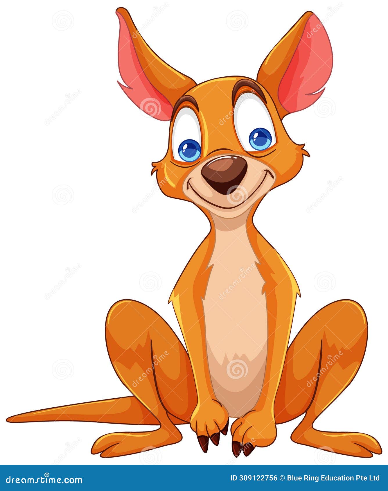 A Smiling Kangaroo in a Playful Pose Stock Vector - Illustration of ...