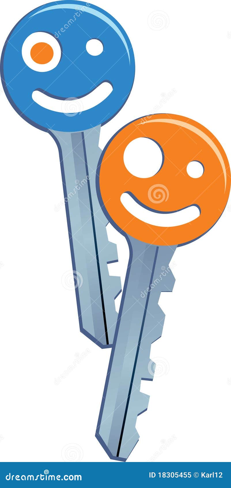 Smiling keys stock vector. Illustration of merry, smile - 18305455