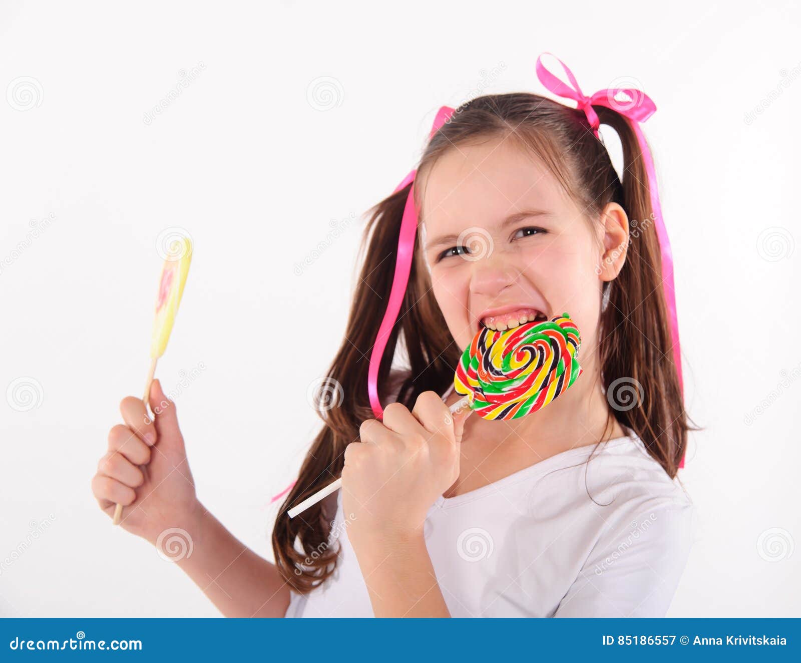 Smiling kid with candy stock image. Image of play, female - 85186557