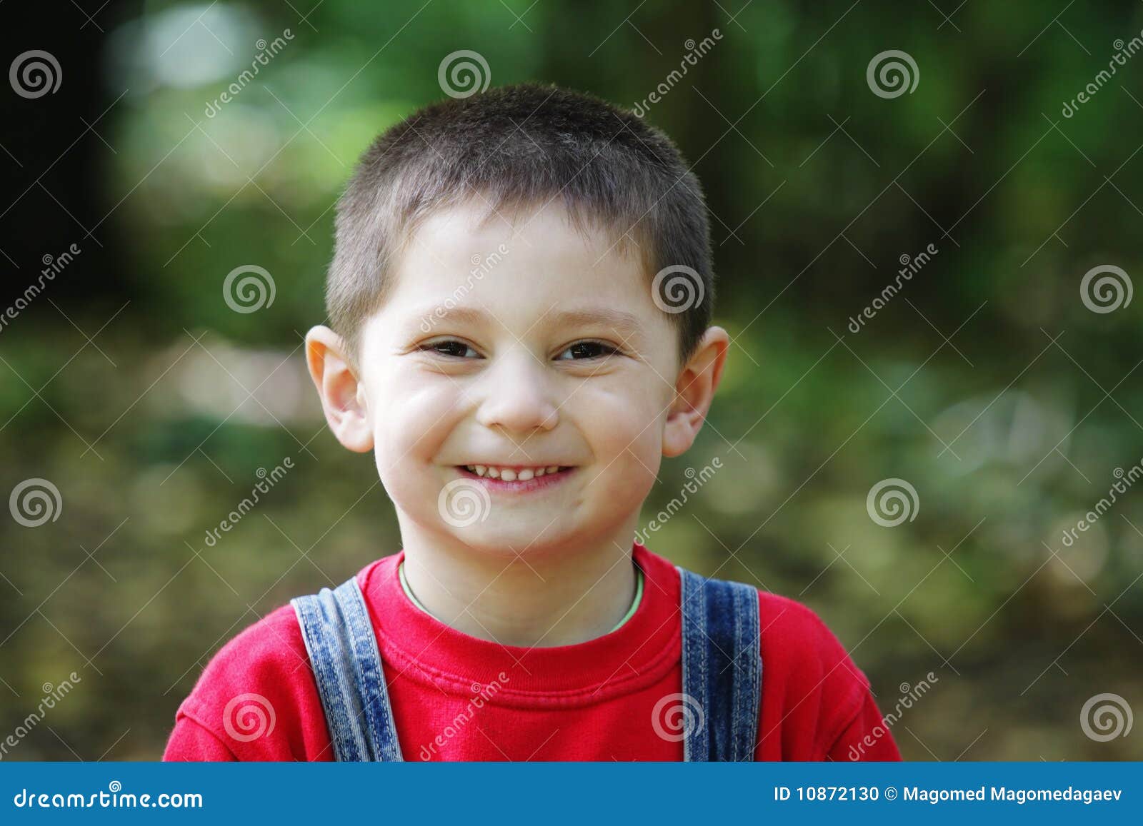 Smiling kid in red stock photo. Image of cute, head, people - 10872130