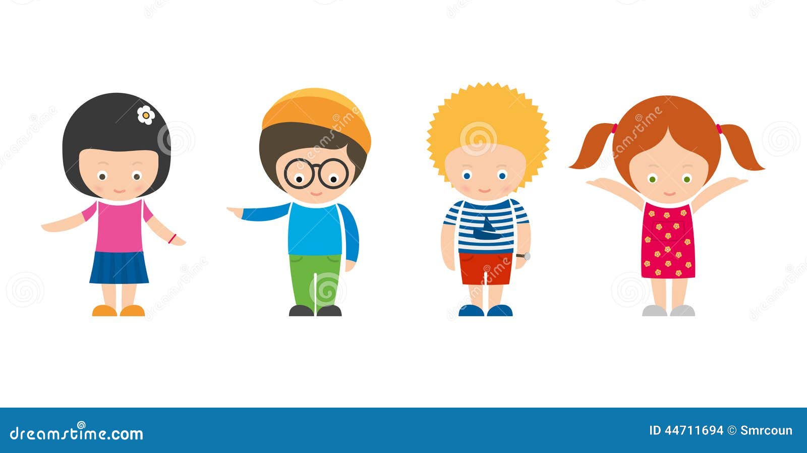 Smiling kids stock vector. Illustration of people, cheerful - 44711694