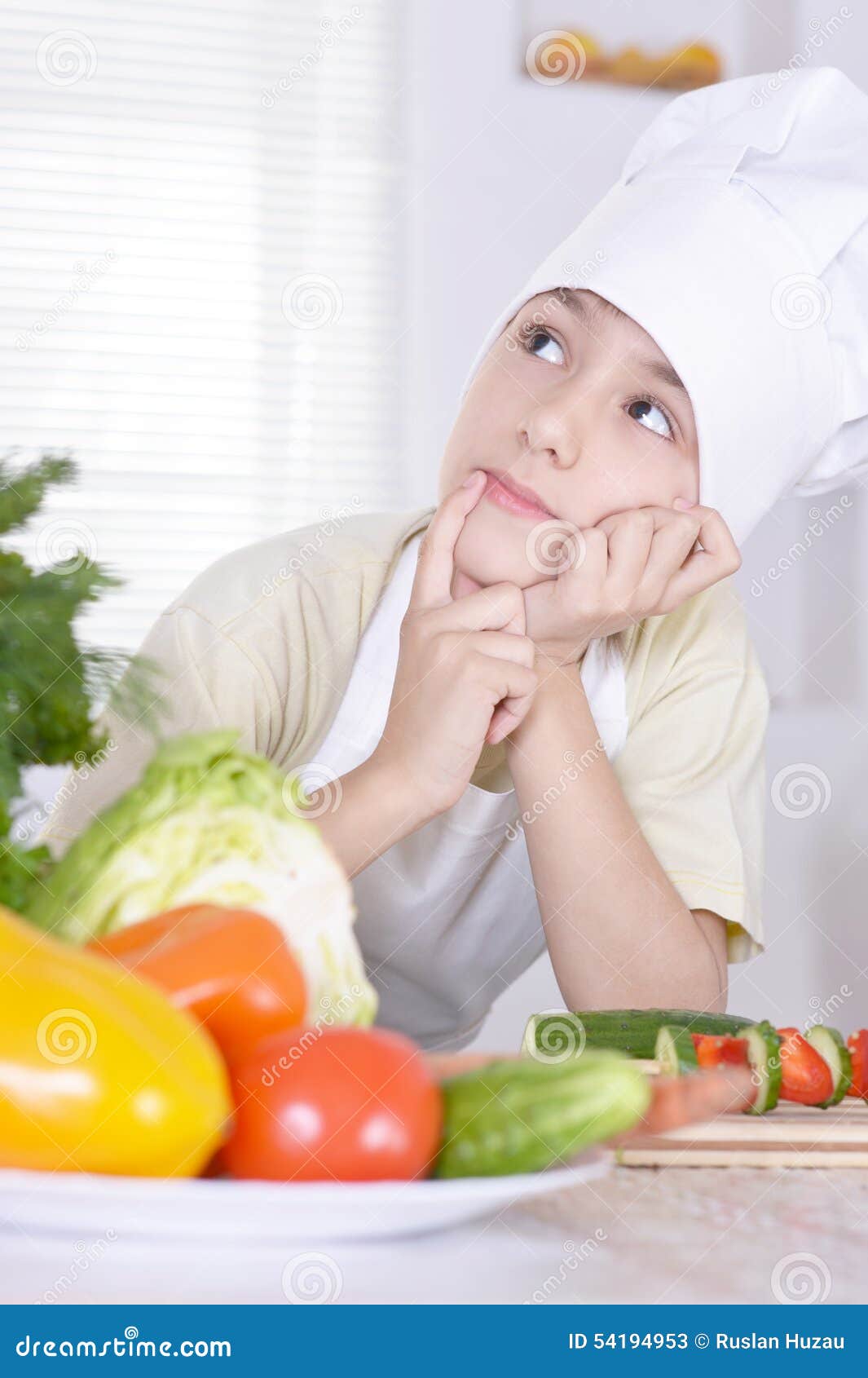 Smiling Kitchen Boy Holding Stock Image - Image of bakery, ready: 54194953