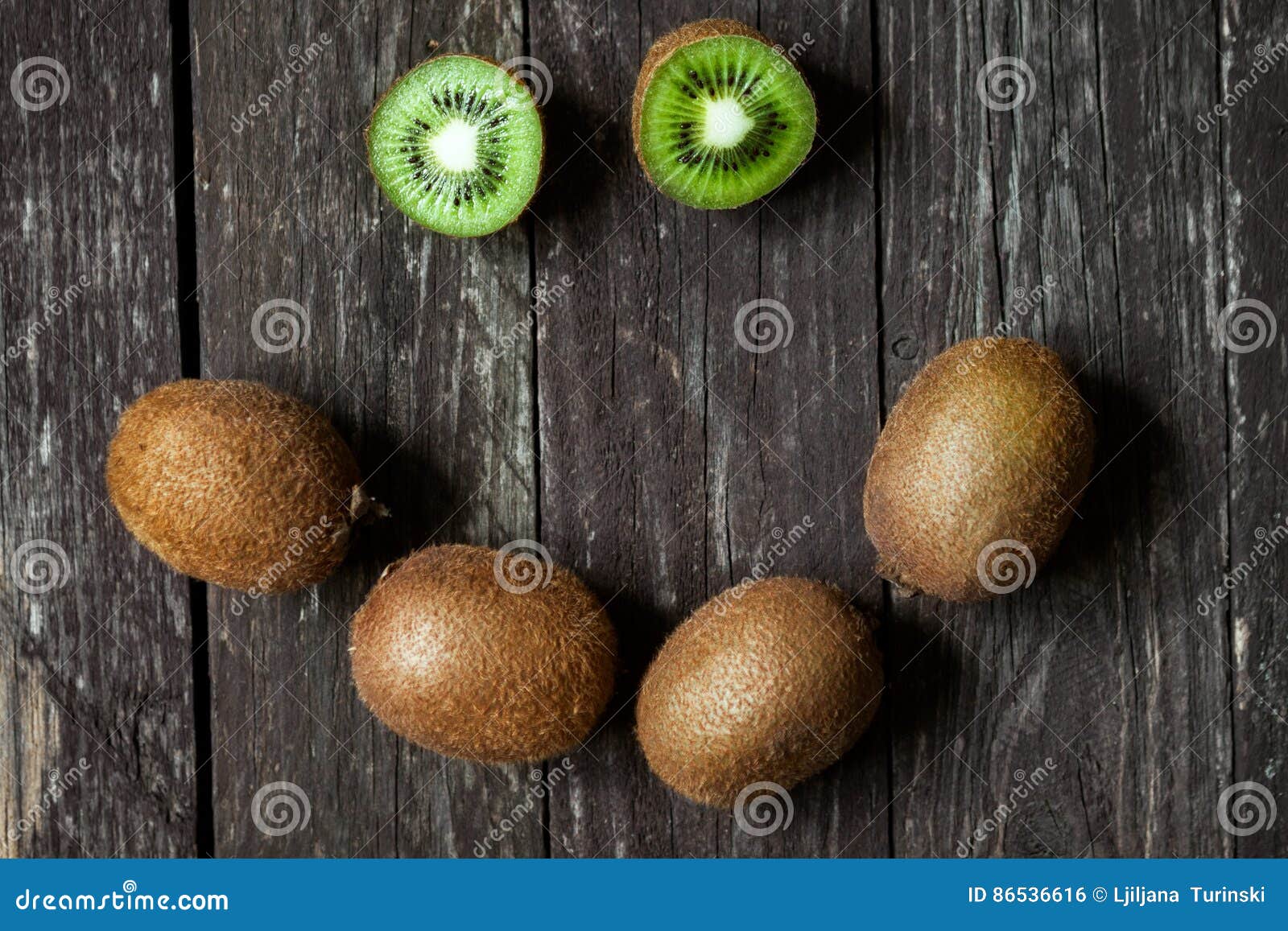 Smiling Kiwi Sliced and Whole Fruits Stock Photo - Image of color ...