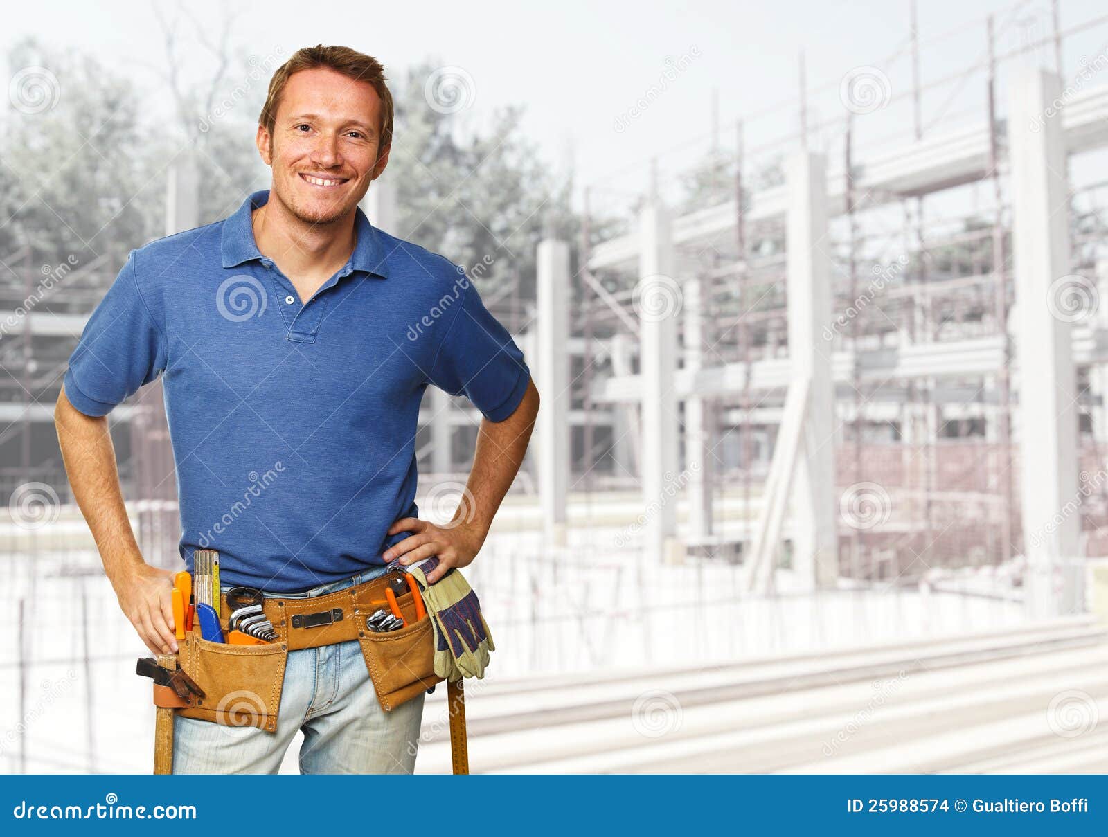Smiling labor stock photo. Image of casual, handyman - 25988574