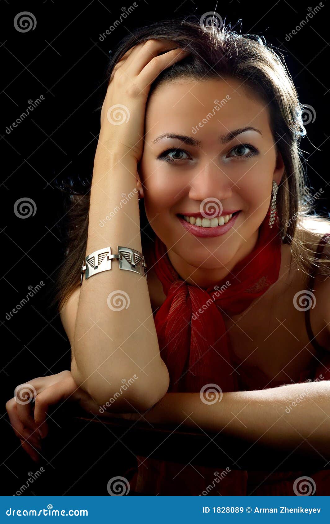 Smiling lady stock image. Image of cute, earrings, babe - 1828089