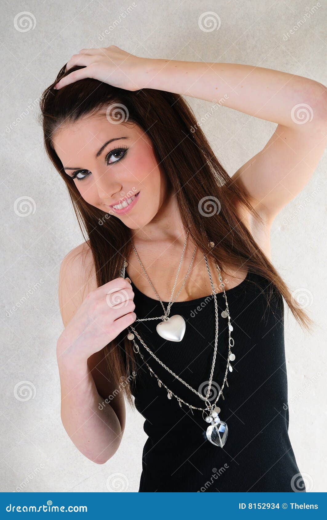 Smiling lady stock photo. Image of charming, brunette - 8152934