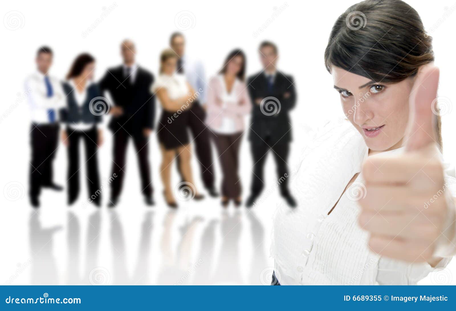 Smiling Lady Showing Approval Sign Stock Image - Image of american ...