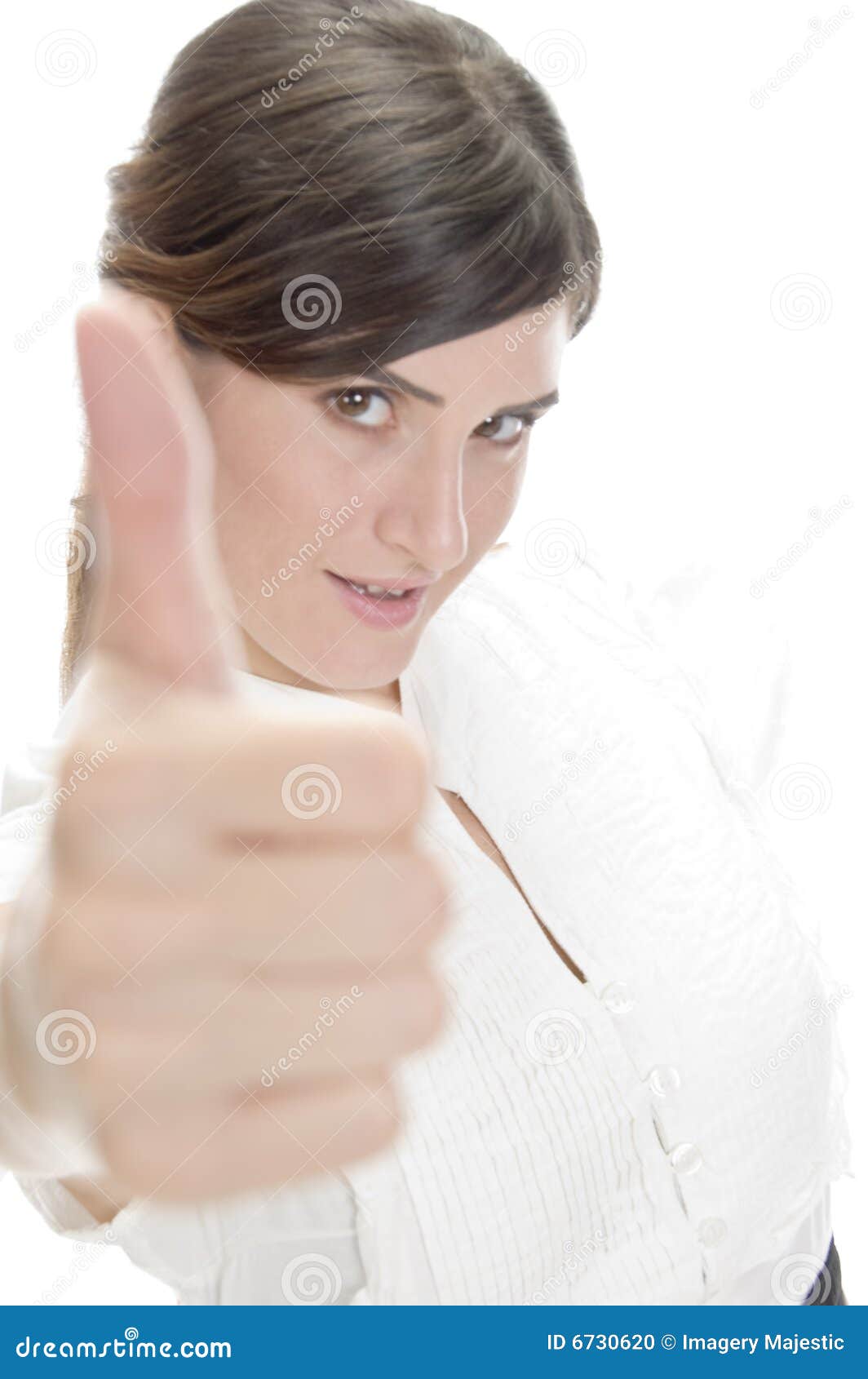 Smiling Lady Showing Approval Sign Stock Photo - Image of lovely ...