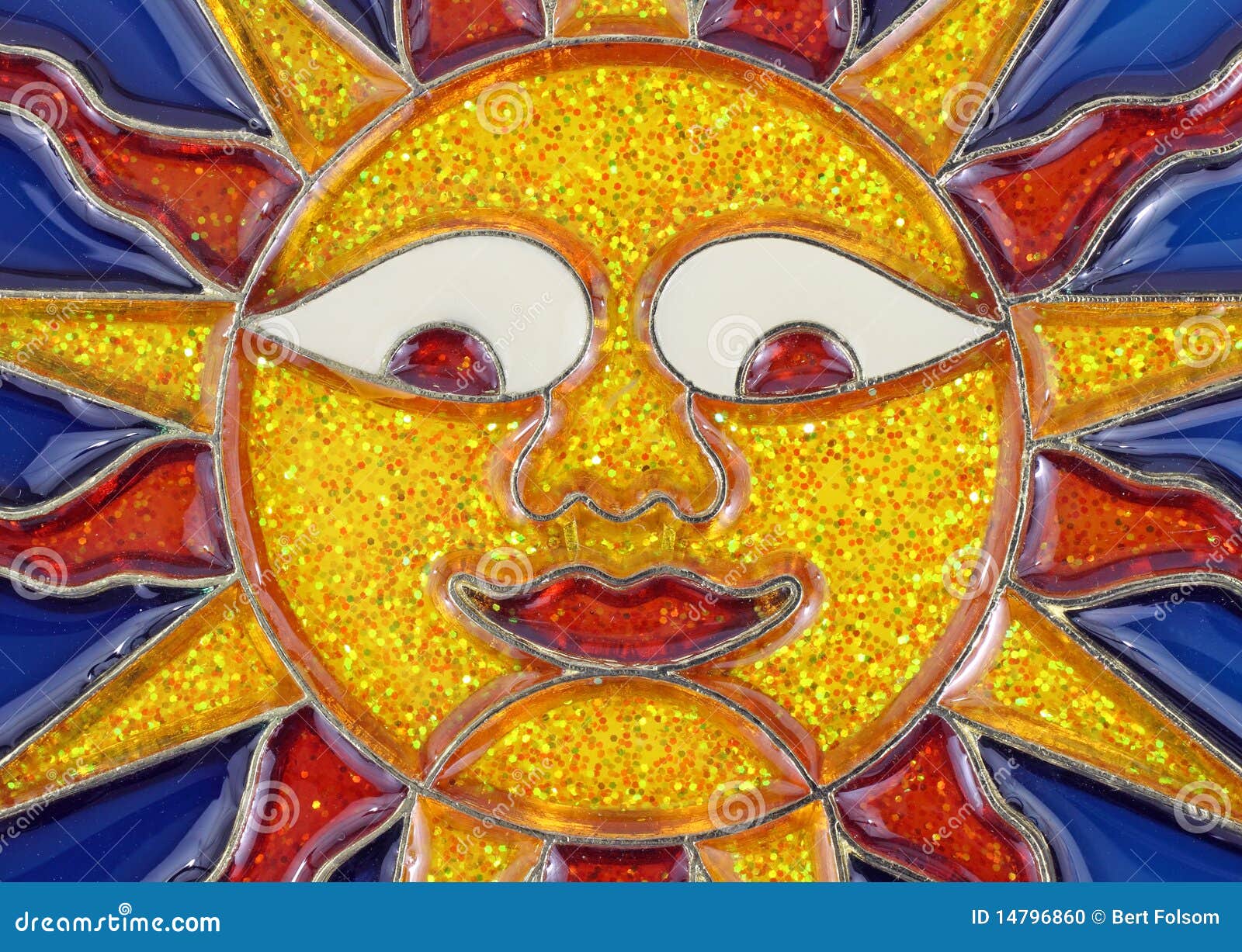 Smiling Leaded Glass Sun Face Stock Photo - Image of ornate, plastic ...