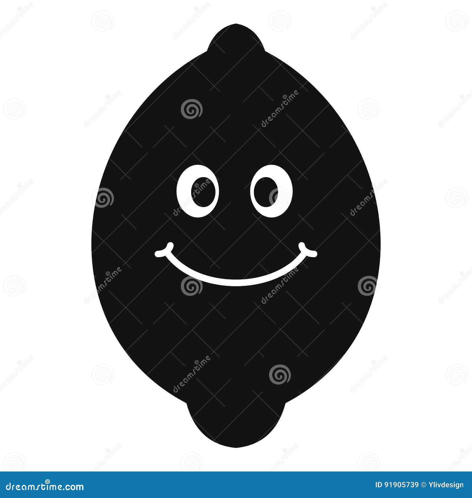 Smiling Lemon Fruit Icon Simple Stock Vector - Illustration of food ...