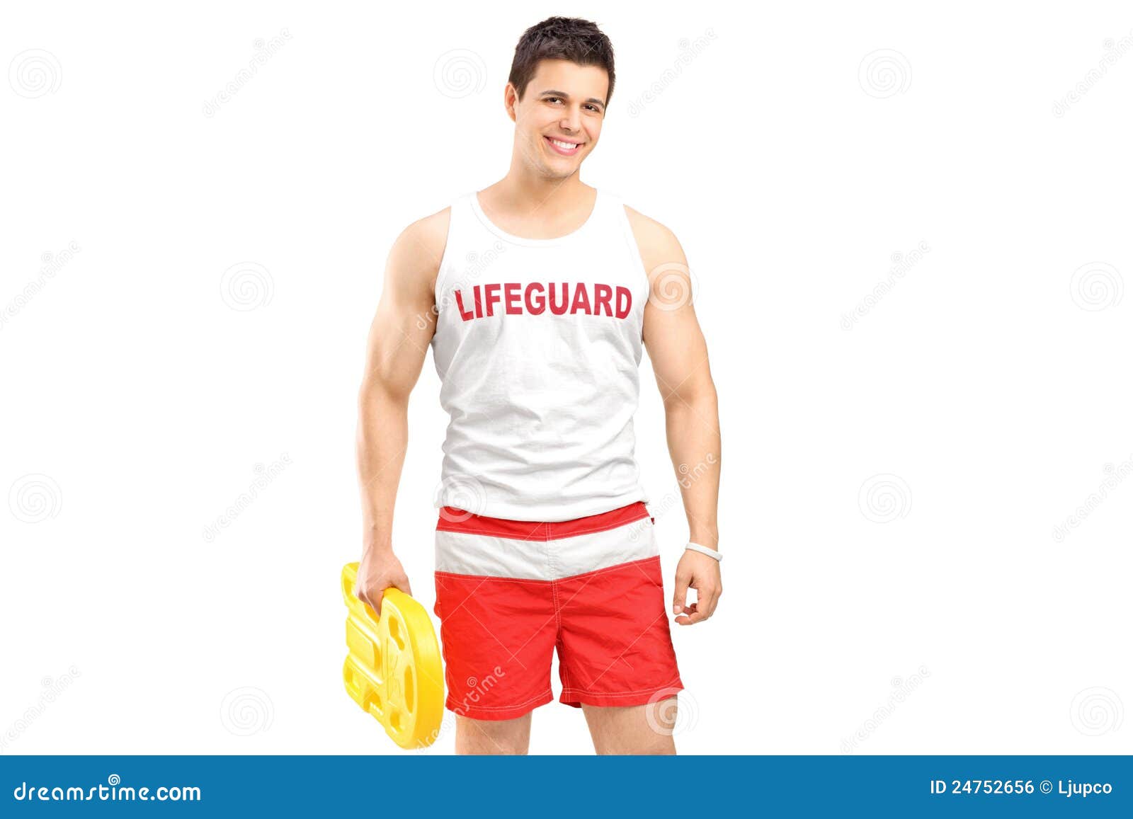 A Smiling Lifeguard on Duty Posing Stock Photo - Image of muscle, safe ...