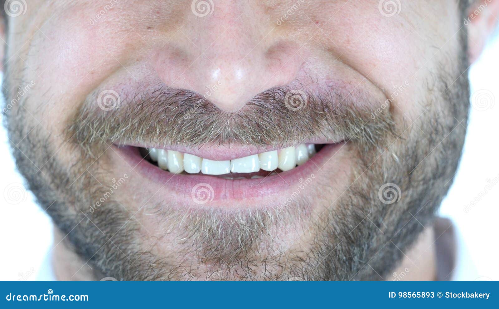 Smiling Lips, Close Up of Young Man Stock Image - Image of joyous ...
