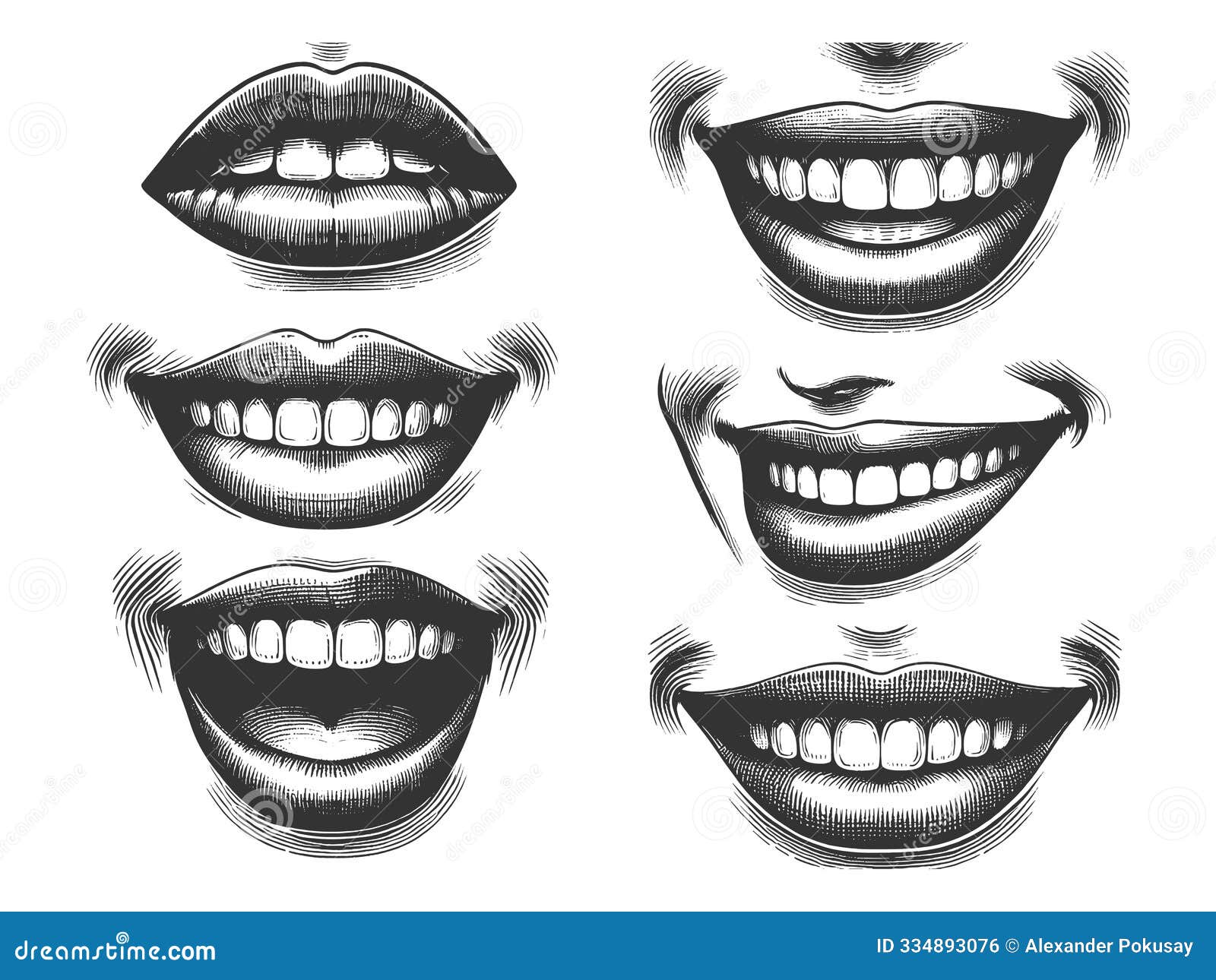 Smiling Lips and Teeth Vector Illustration Stock Illustration ...