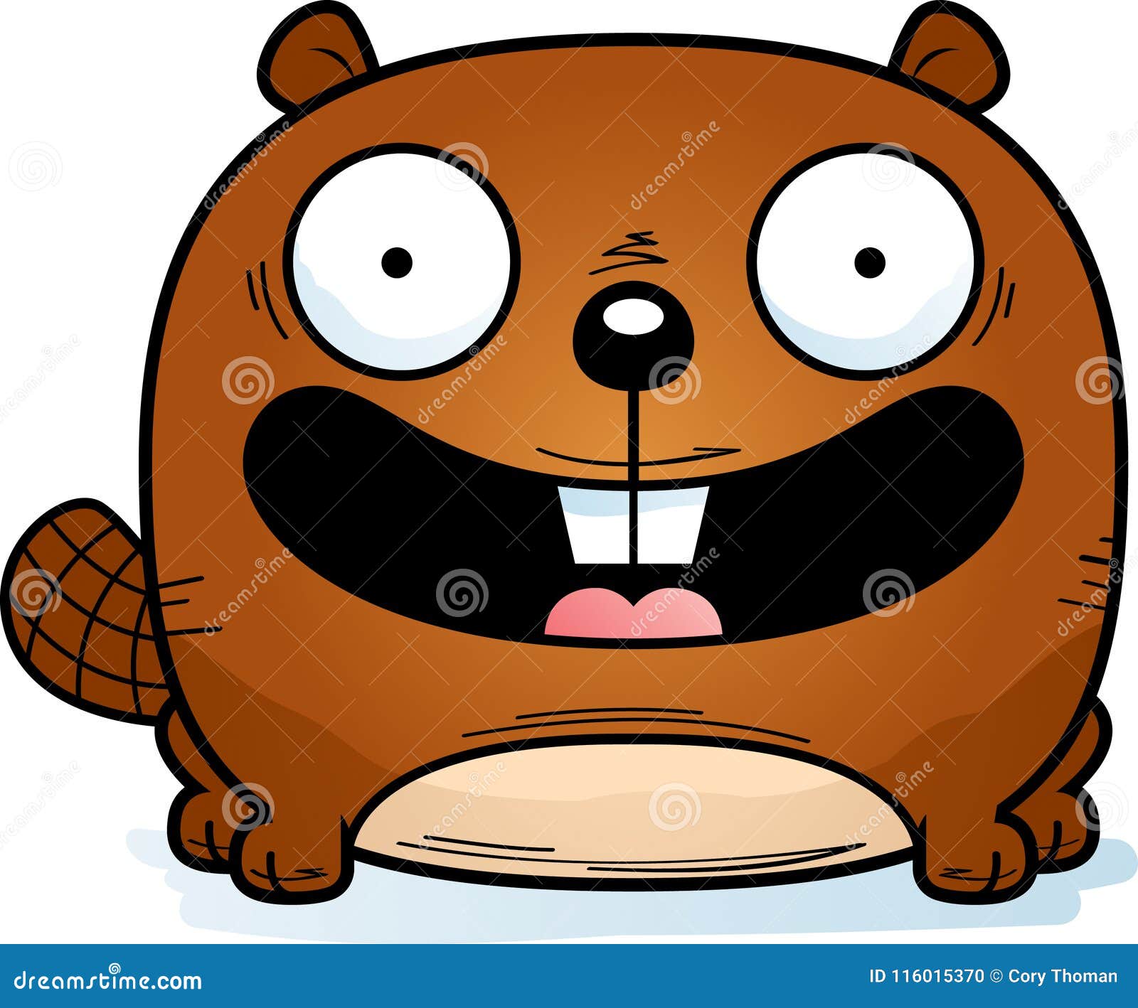Smiling Little Beaver stock vector. Illustration of cartoon - 116015370
