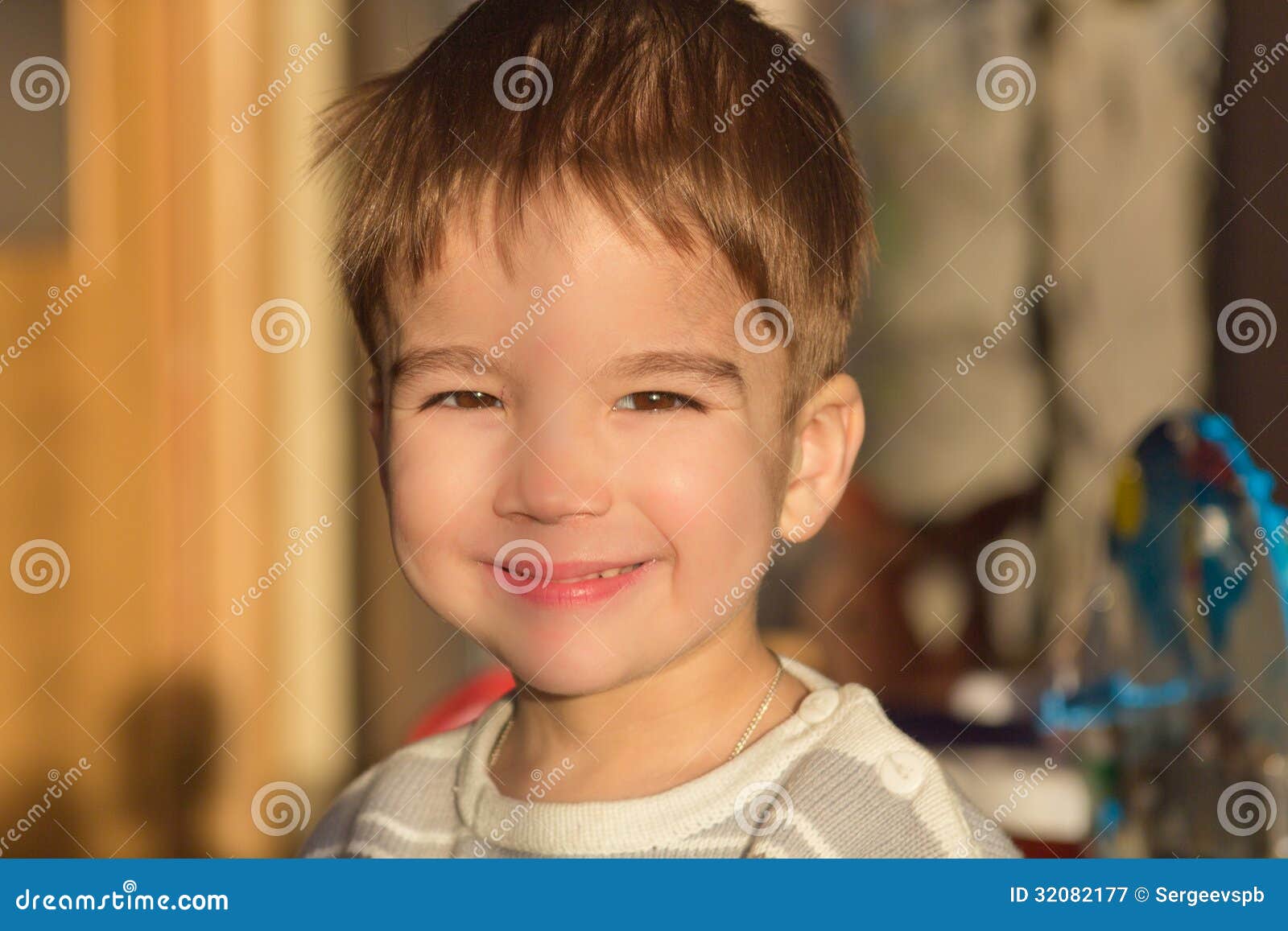 Smiling little boy at home stock image. Image of smiling - 32082177