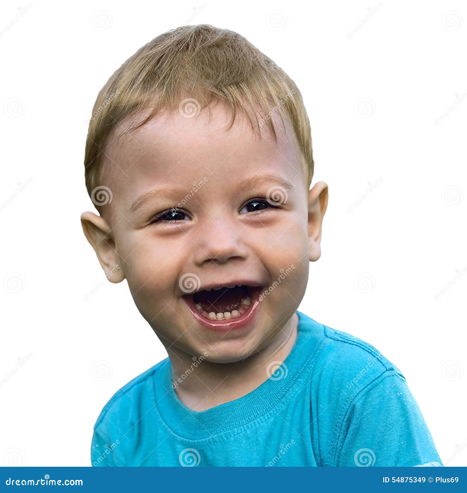 Smiling Little Boy Isolated on White Background Stock Image - Image of ...