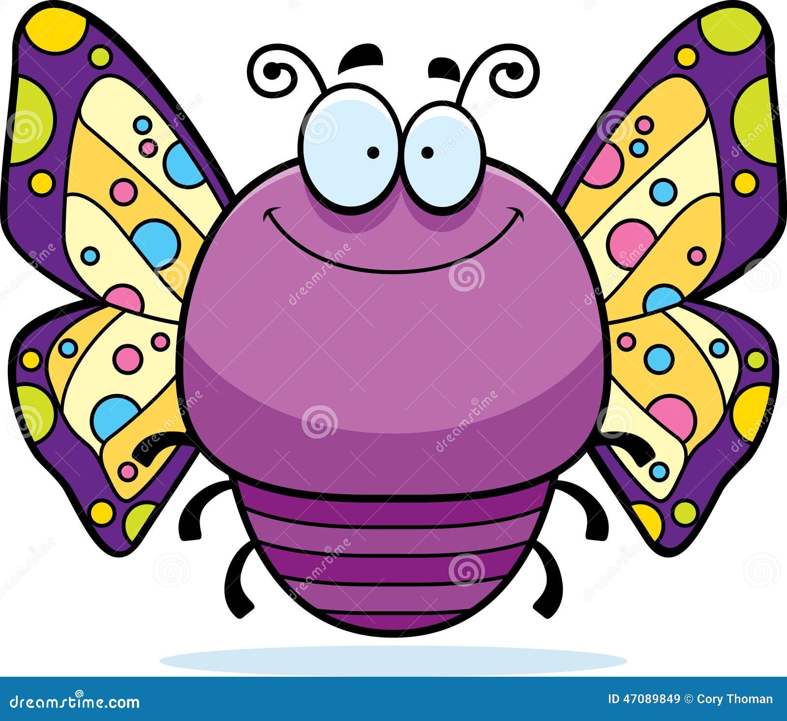 Smiling Little Butterfly stock vector. Illustration of vector - 47089849
