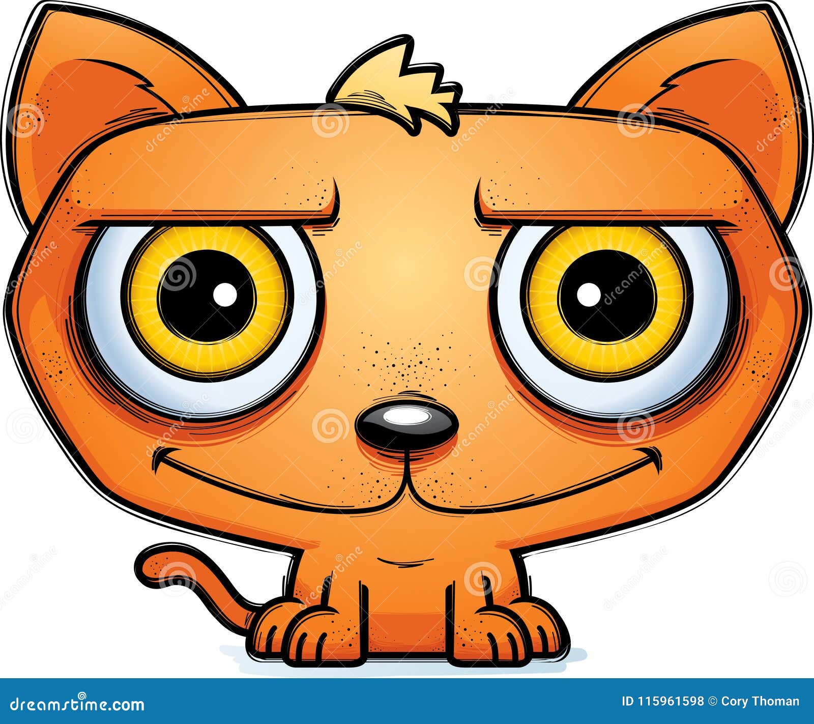 Smiling Little Cartoon Cat stock vector. Illustration of happy - 115961598