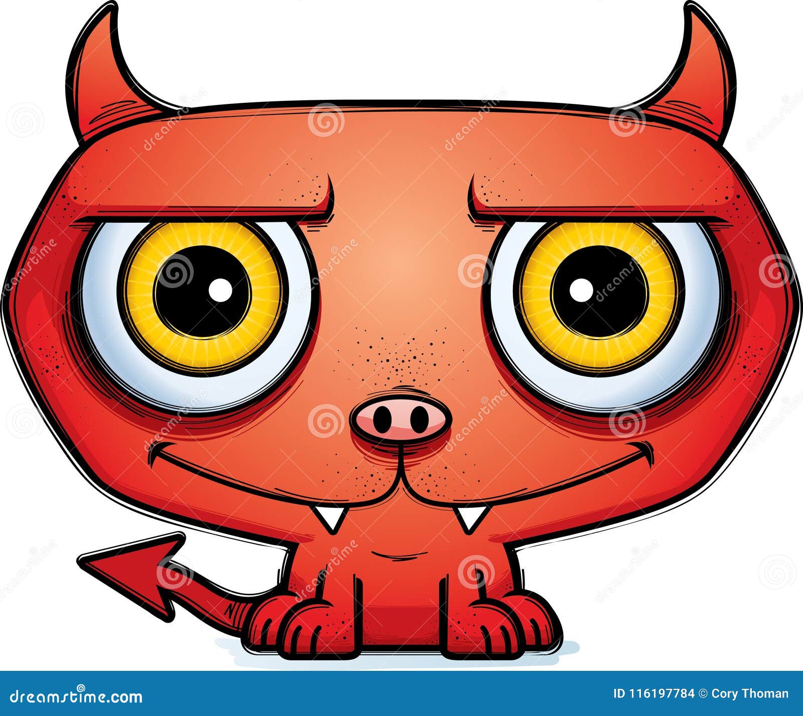 Smiling Little Cartoon Devil Stock Vector - Illustration of cartoon ...