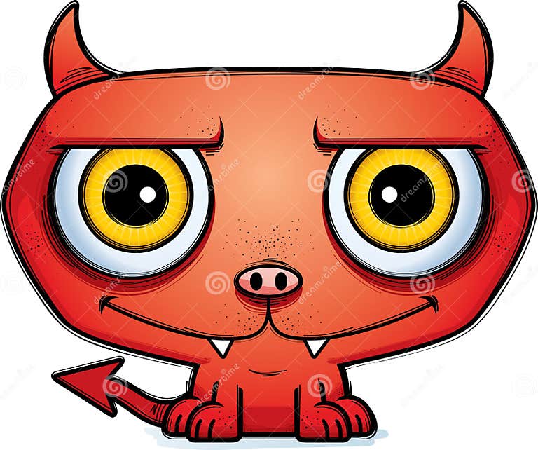 Smiling Little Cartoon Devil Stock Vector - Illustration of cartoon ...