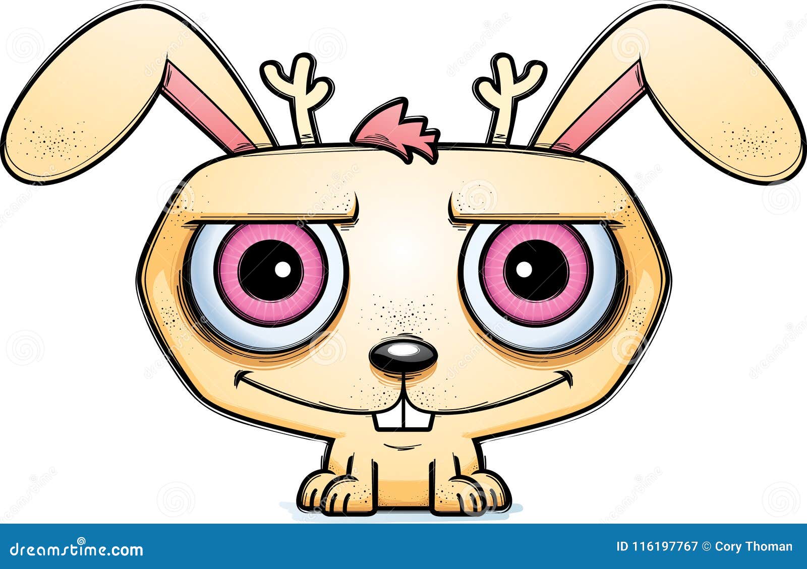 Smiling Little Cartoon Jackalope Stock Vector - Illustration of bunny ...