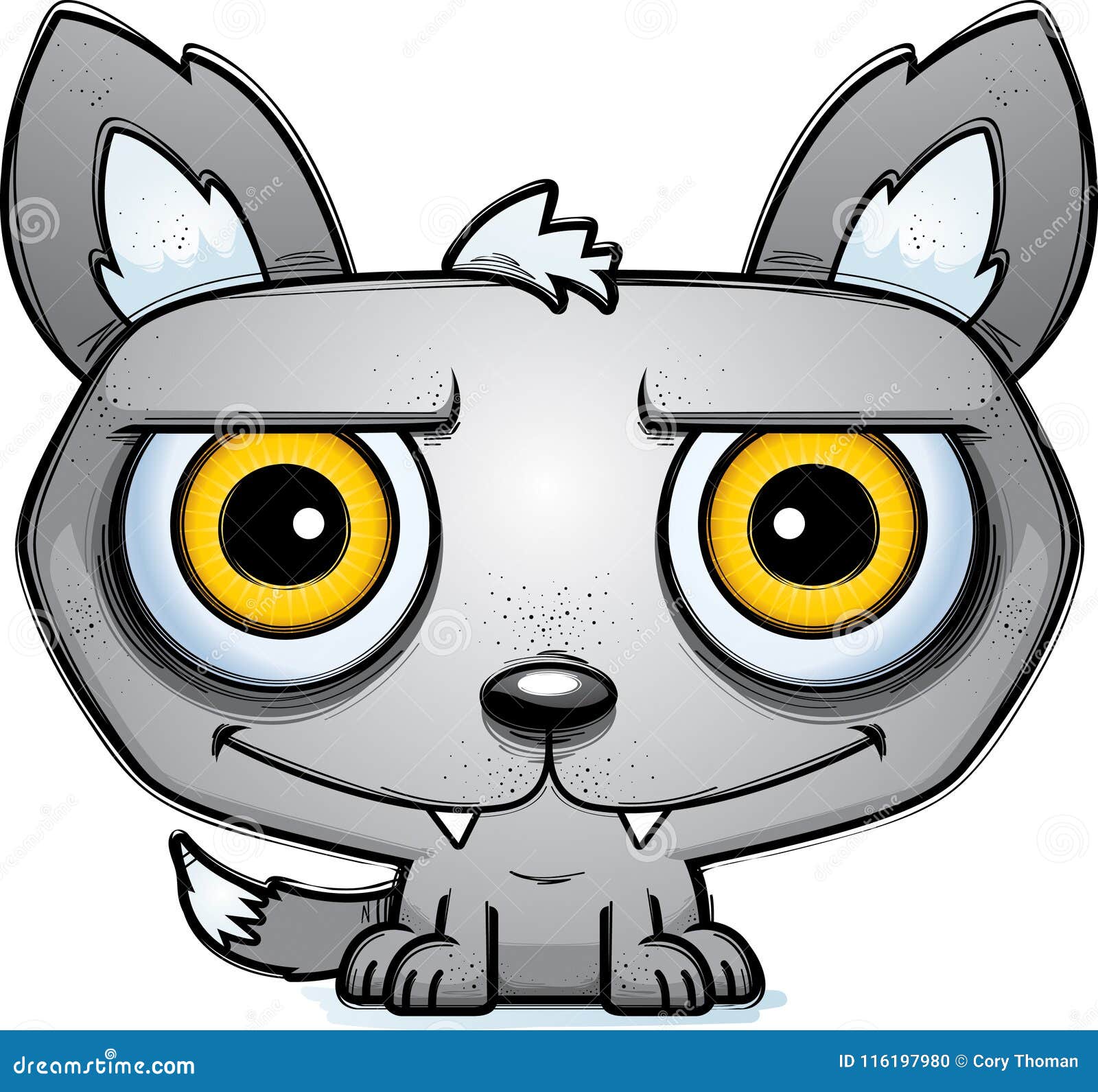 Smiling Little Cartoon Wolf Stock Vector - Illustration of smiling ...