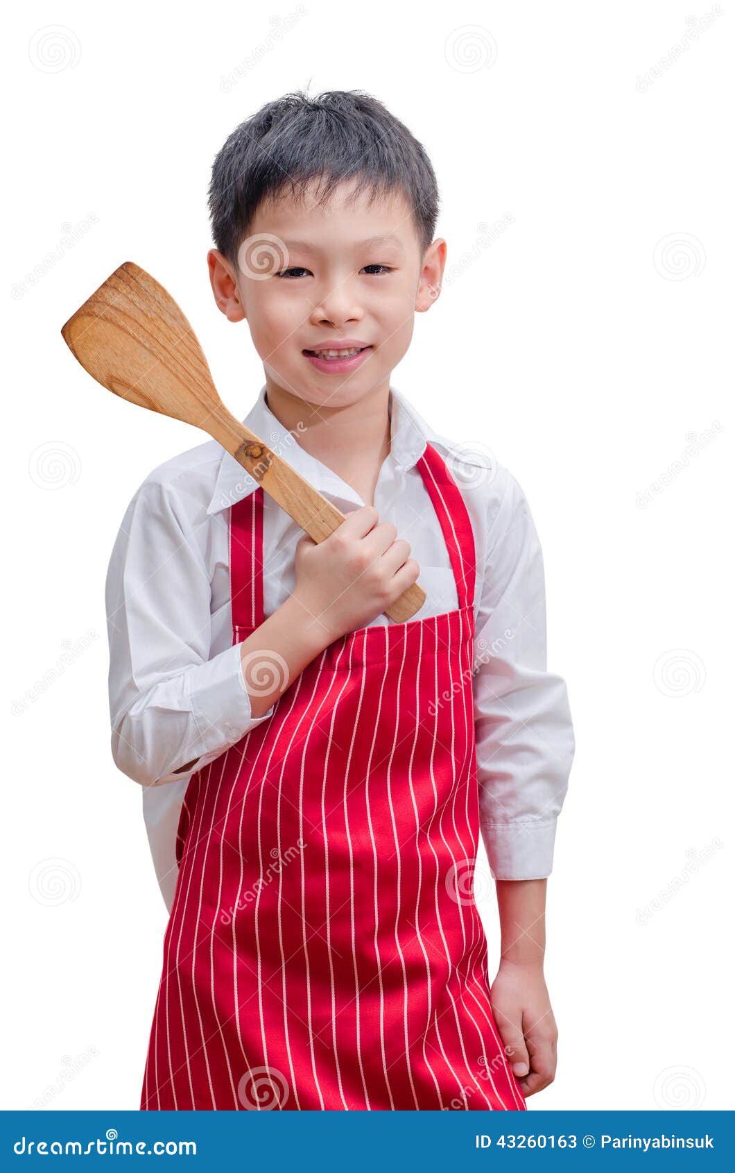 Smiling Little Cook with Flipper Stock Image - Image of holding, chef ...