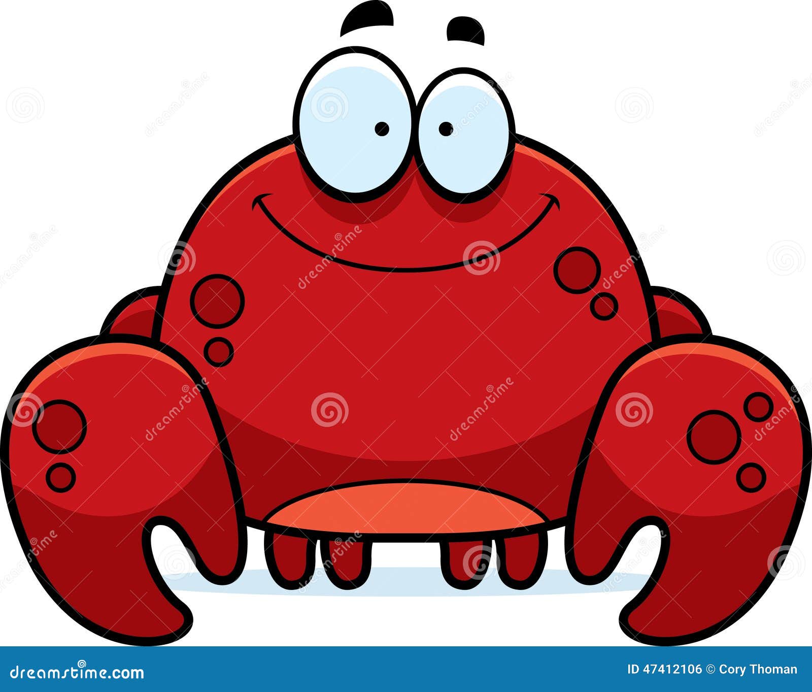 Smiling Little Crab stock vector. Illustration of shellfish - 47412106