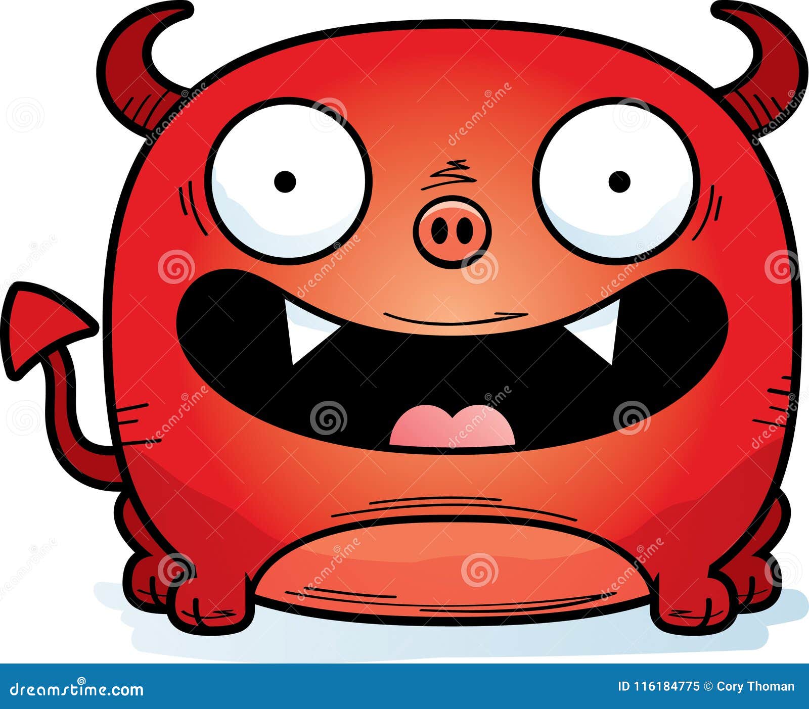 Smiling Little Devil stock vector. Illustration of graphic - 116184775