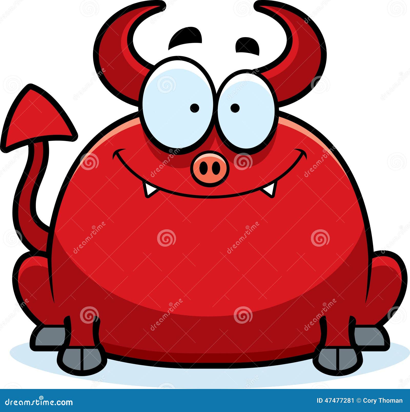 Smiling Little Devil stock vector. Illustration of happy - 47477281