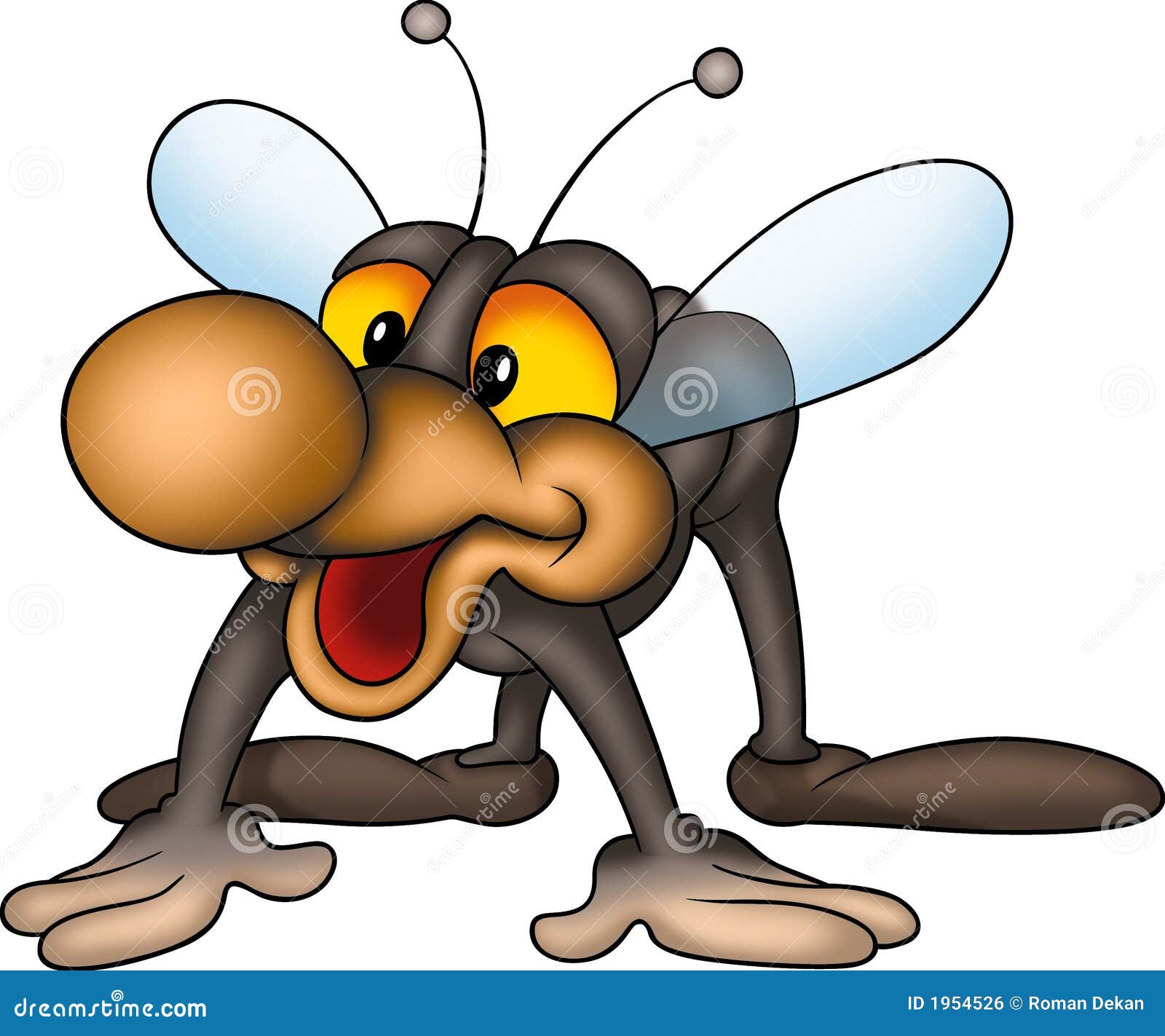Smiling little fly stock illustration. Illustration of humorous - 1954526