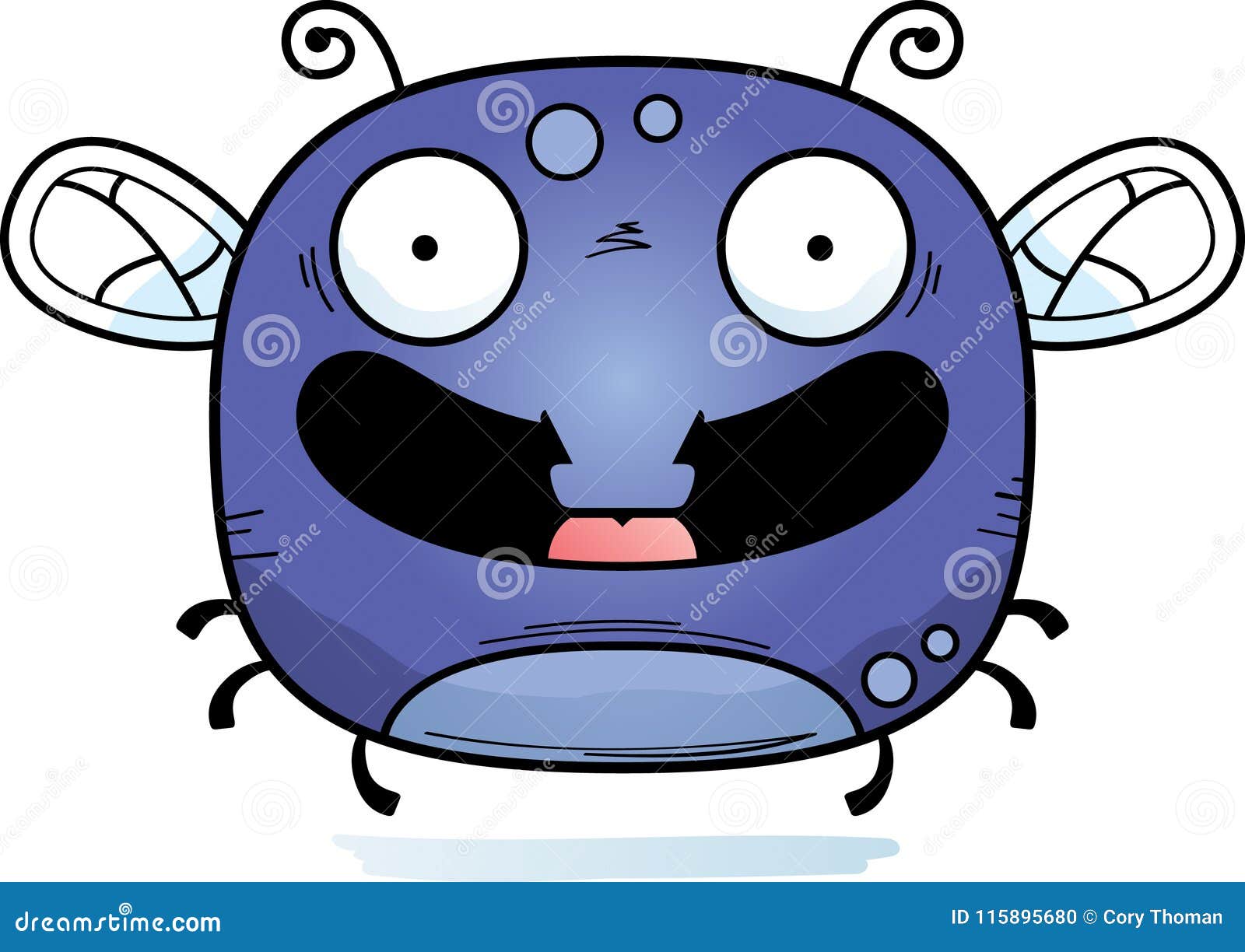 Smiling Little Fly stock vector. Illustration of happy - 115895680
