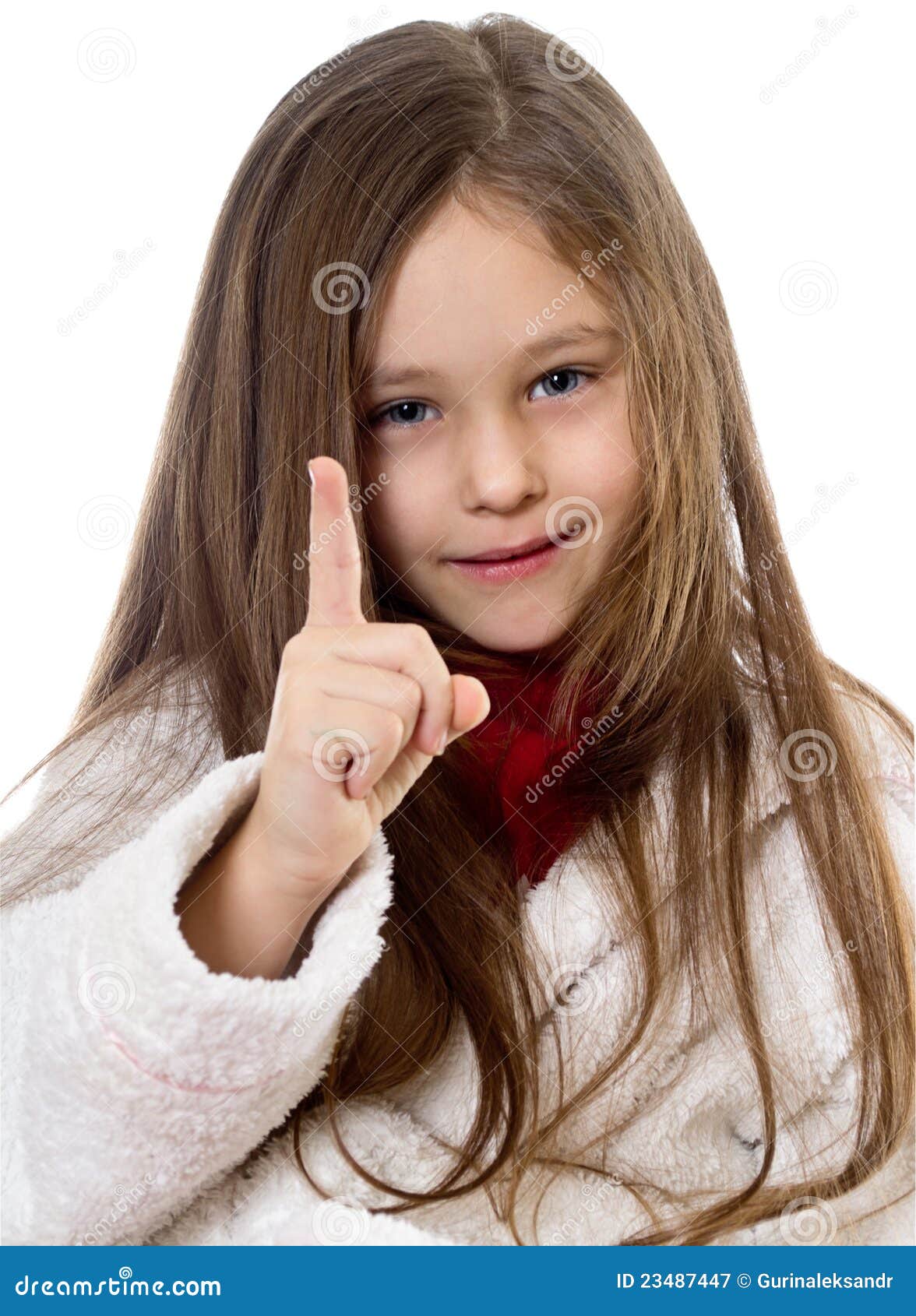 Smiling little girl stock image. Image of hand, portrait - 23487447