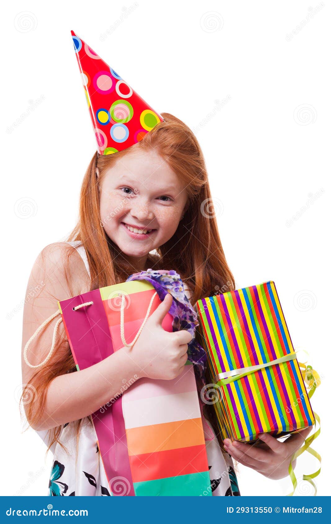 Smiling Little Girl with Gift Box Stock Photo - Image of happy ...
