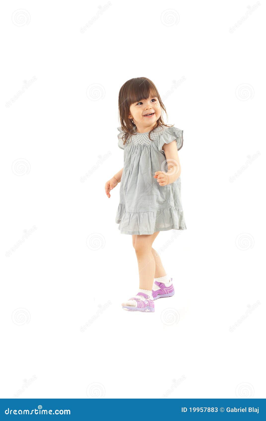 Smiling Little Girl Over White Background Stock Photography ...