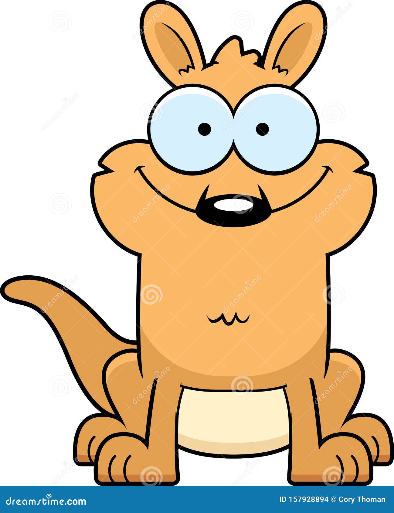 Smiling Little Kangaroo stock vector. Illustration of cartoon - 157928894