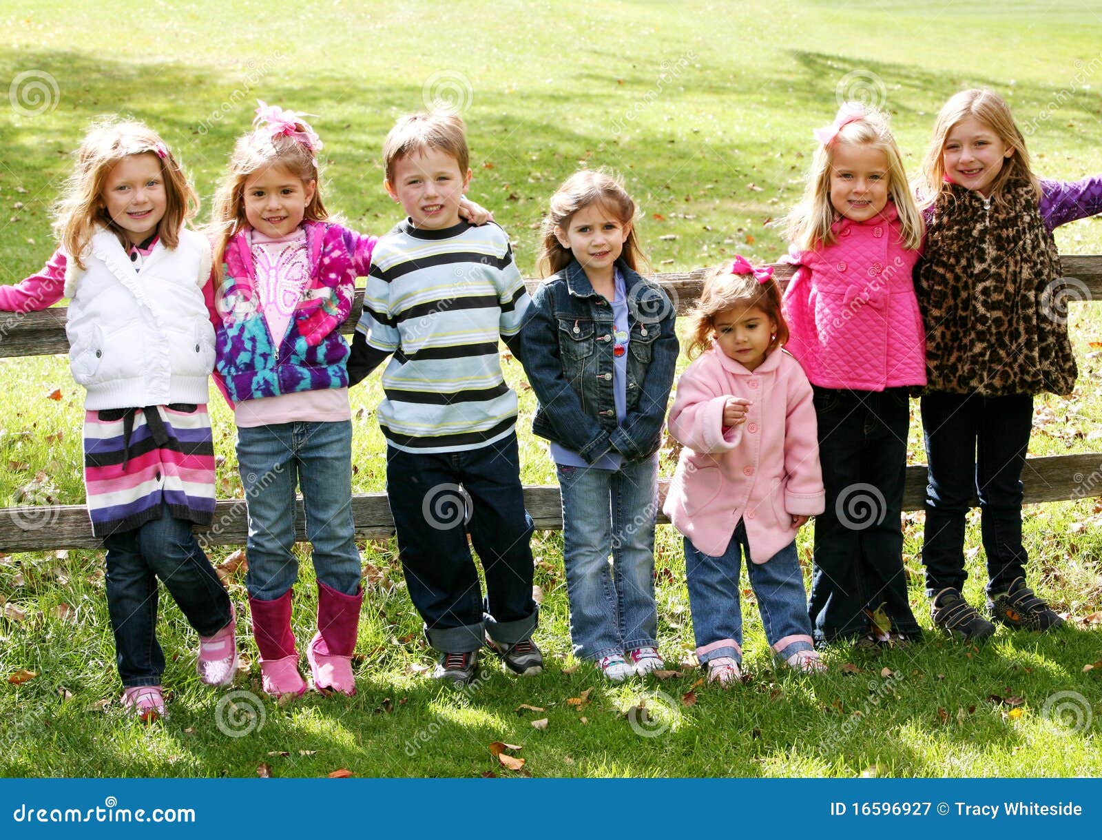 Smiling Little Kids Outside Stock Image - Image of children, preschool ...