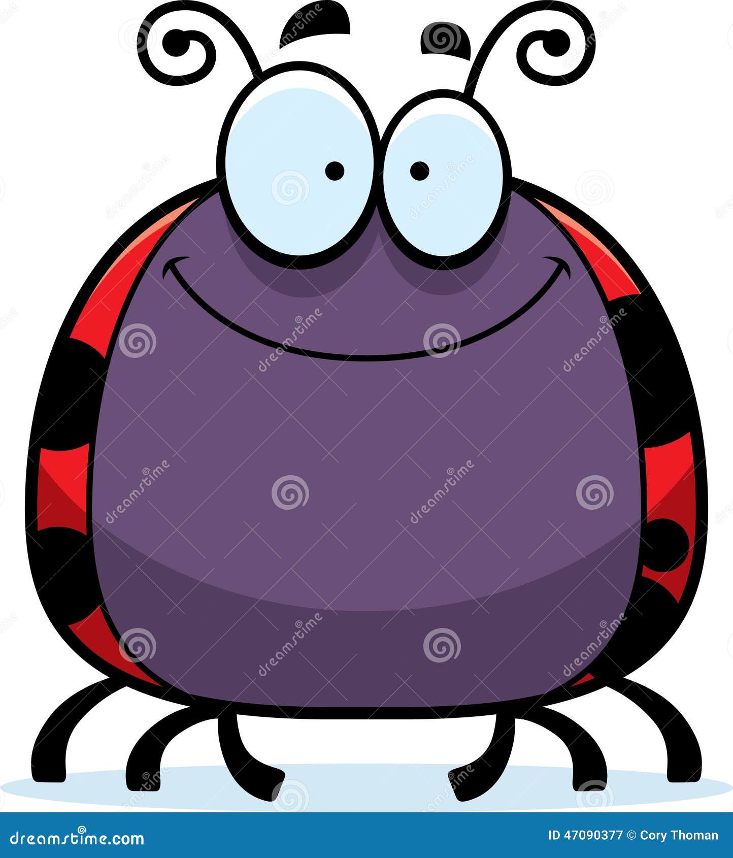 Smiling Little Ladybug stock vector. Illustration of clip - 47090377