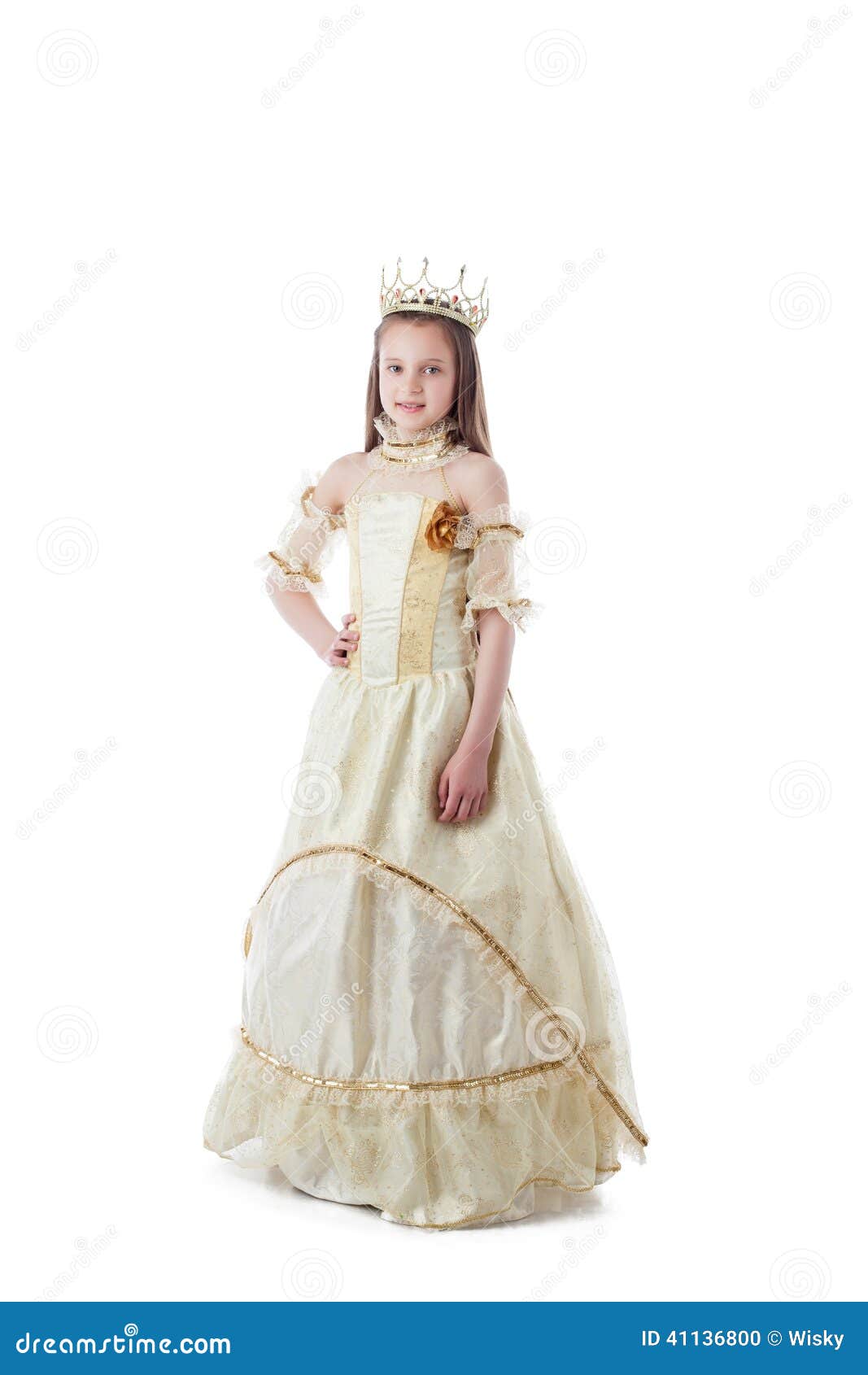 Smiling Little Model Posing in Magnificent Dress Stock Photo - Image of ...