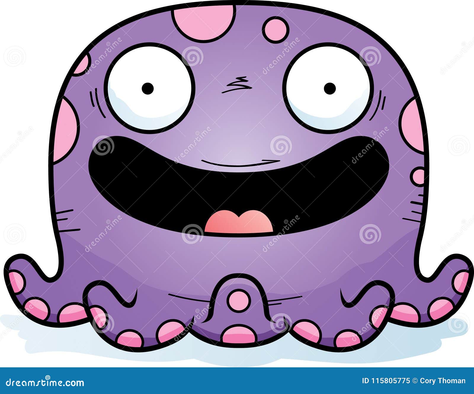 Smiling Little Octopus stock vector. Illustration of happy - 115805775
