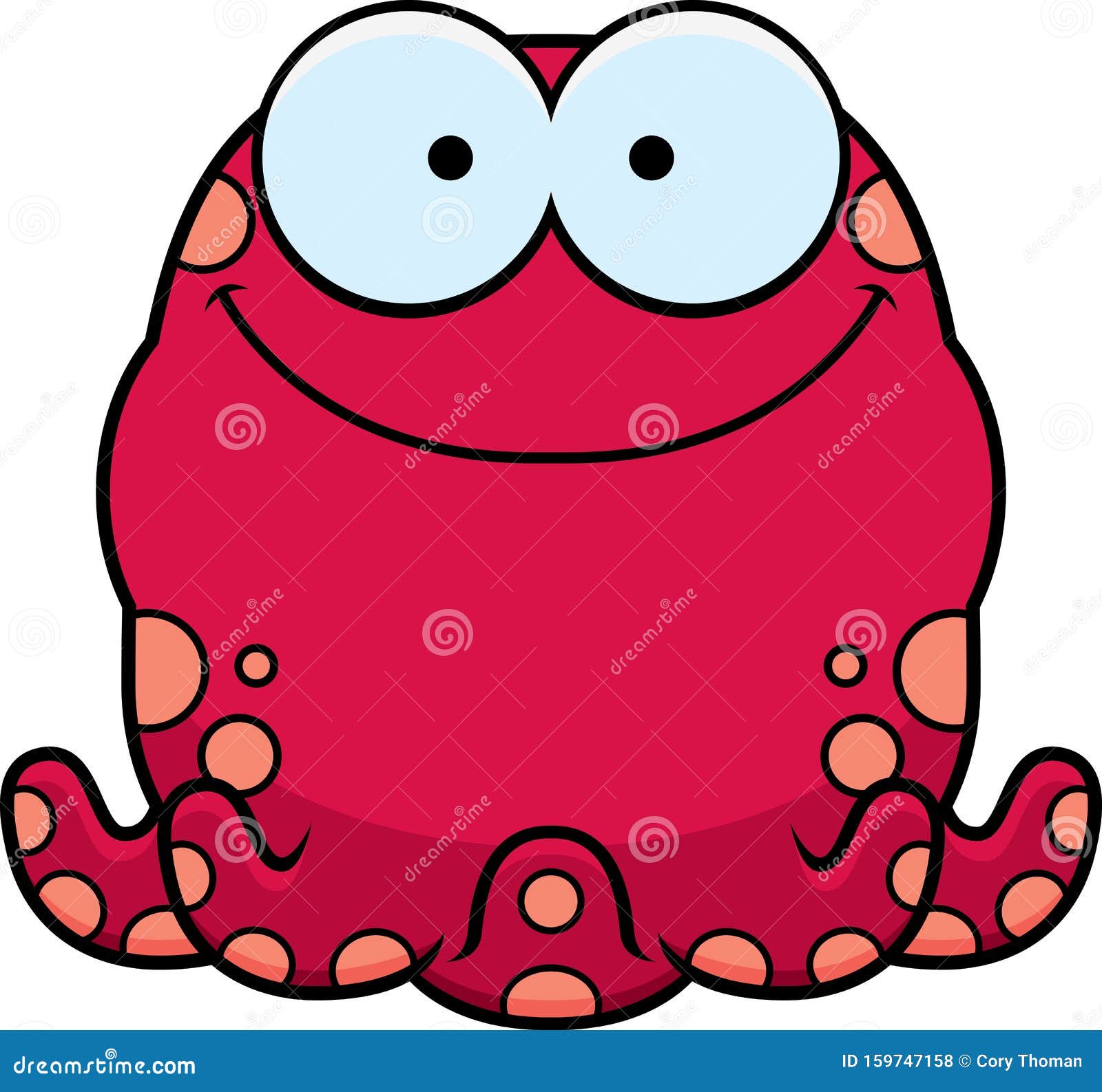 Smiling Little Octopus stock vector. Illustration of smile - 159747158