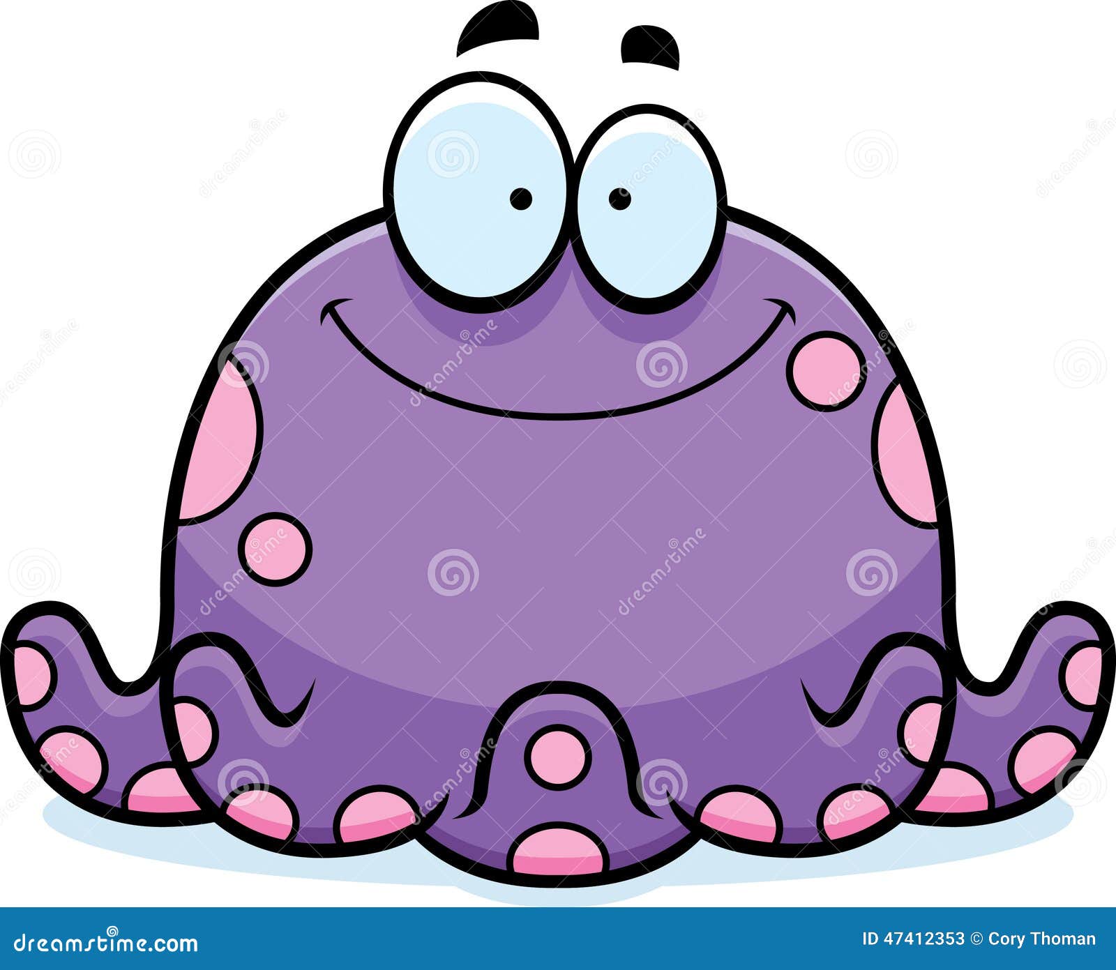 Smiling Little Octopus stock vector. Illustration of smiling - 47412353