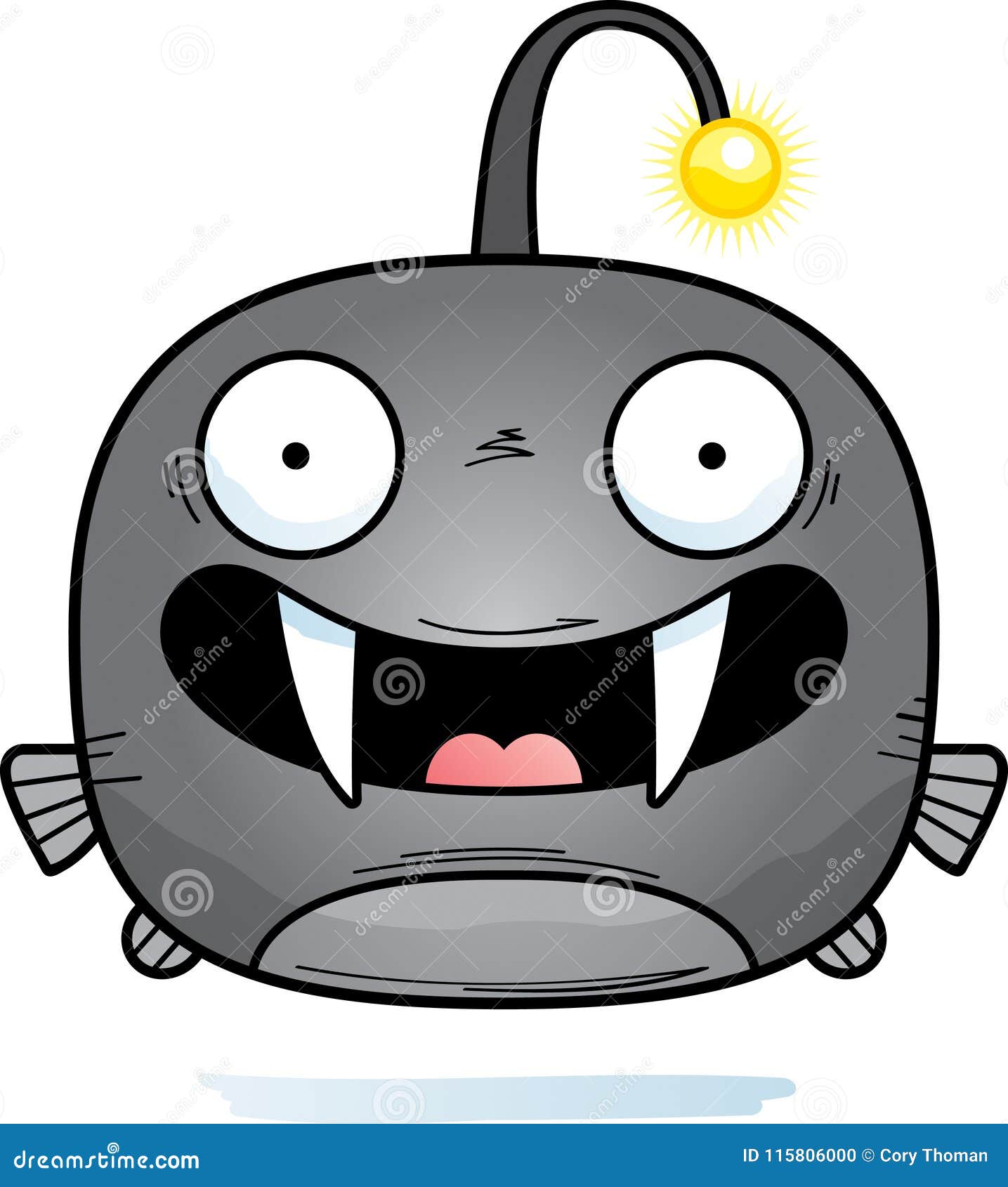 Smiling Little Viperfish stock vector. Illustration of grinning - 115806000