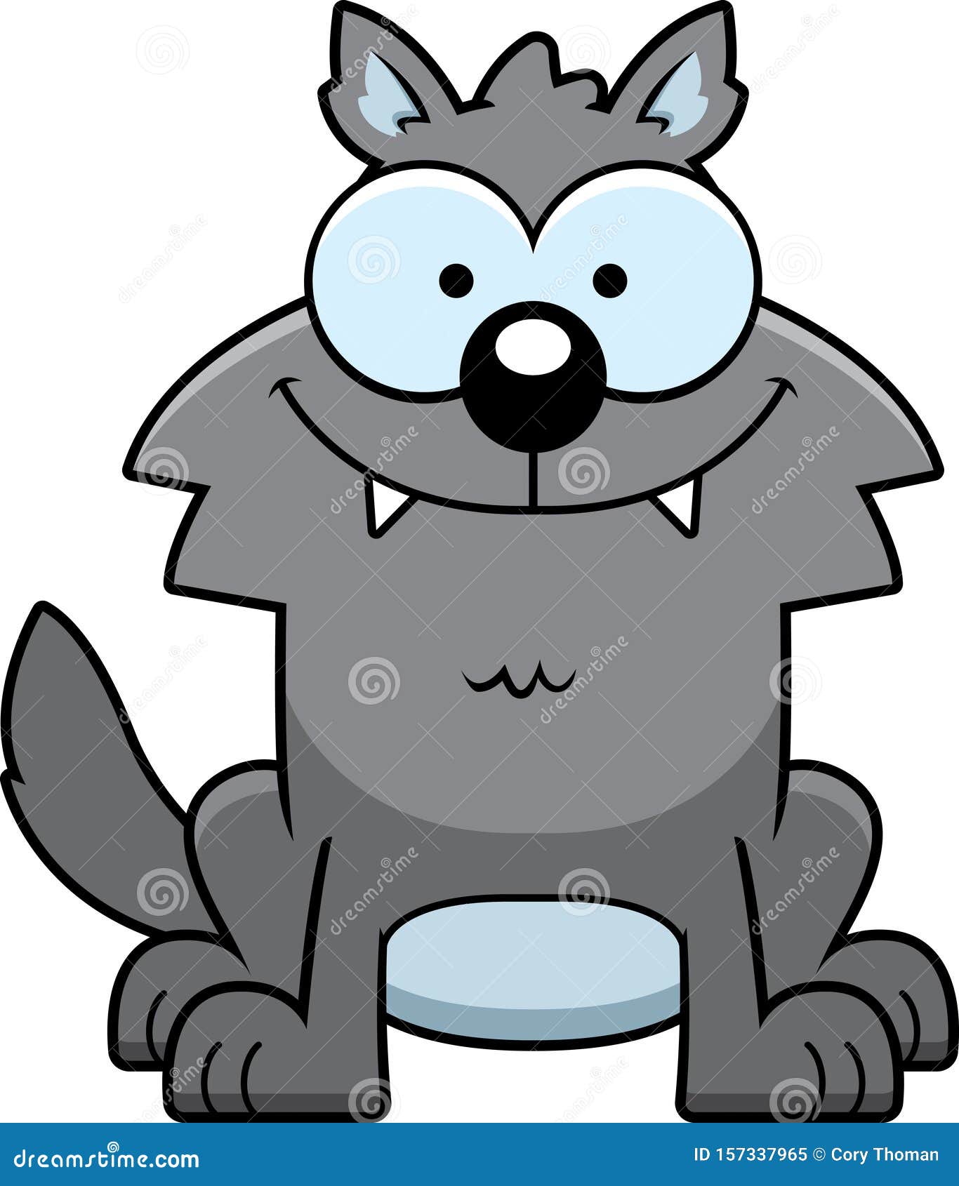 Smiling Little Wolf stock vector. Illustration of smiling - 157337965