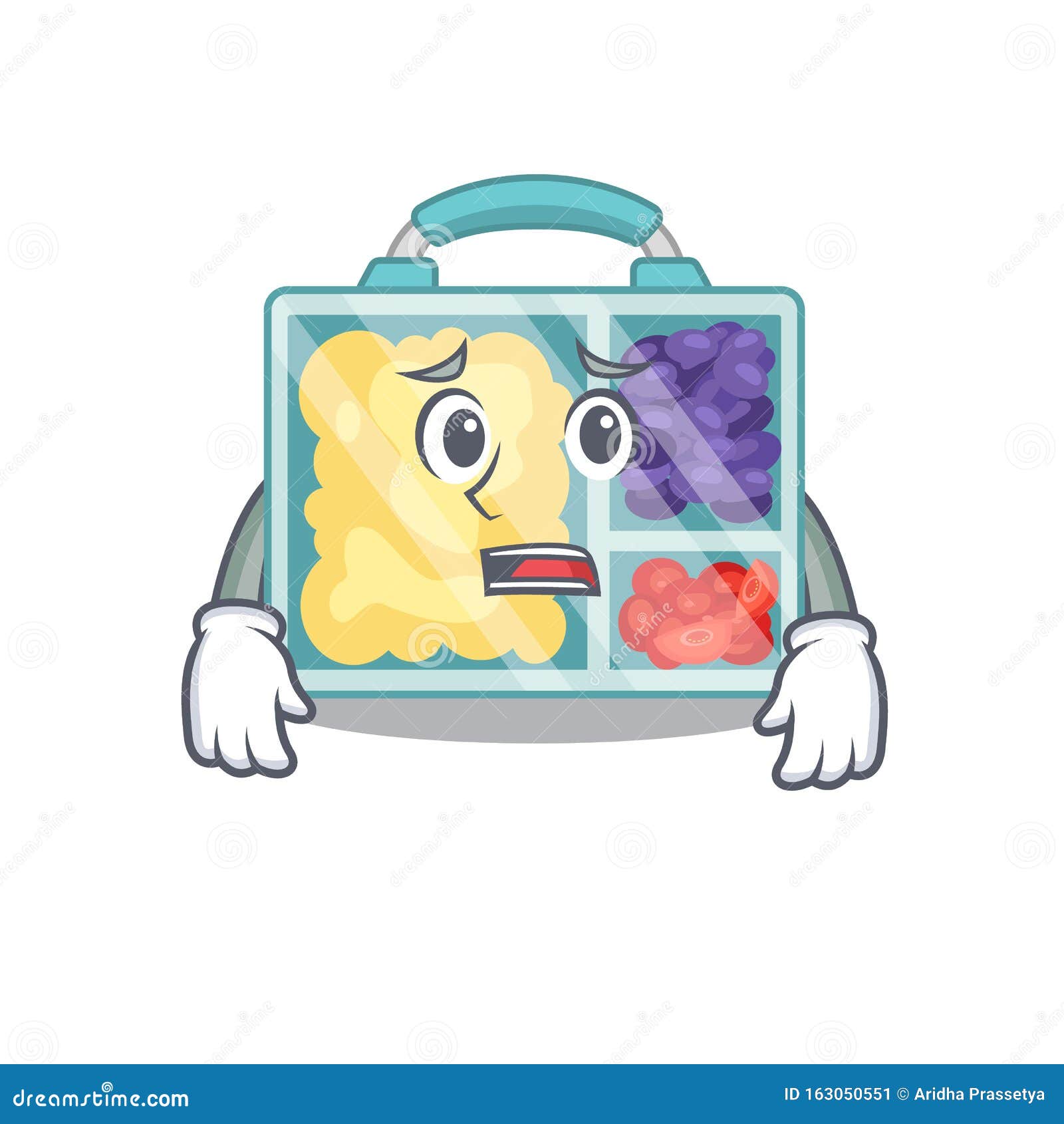 Smiling Lunch Box Character Shape Afraid Isolated Stock Vector ...