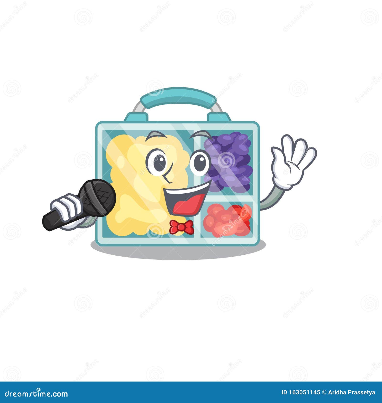 Smiling Lunch Box Character Singing Shape Isolated Stock Vector ...