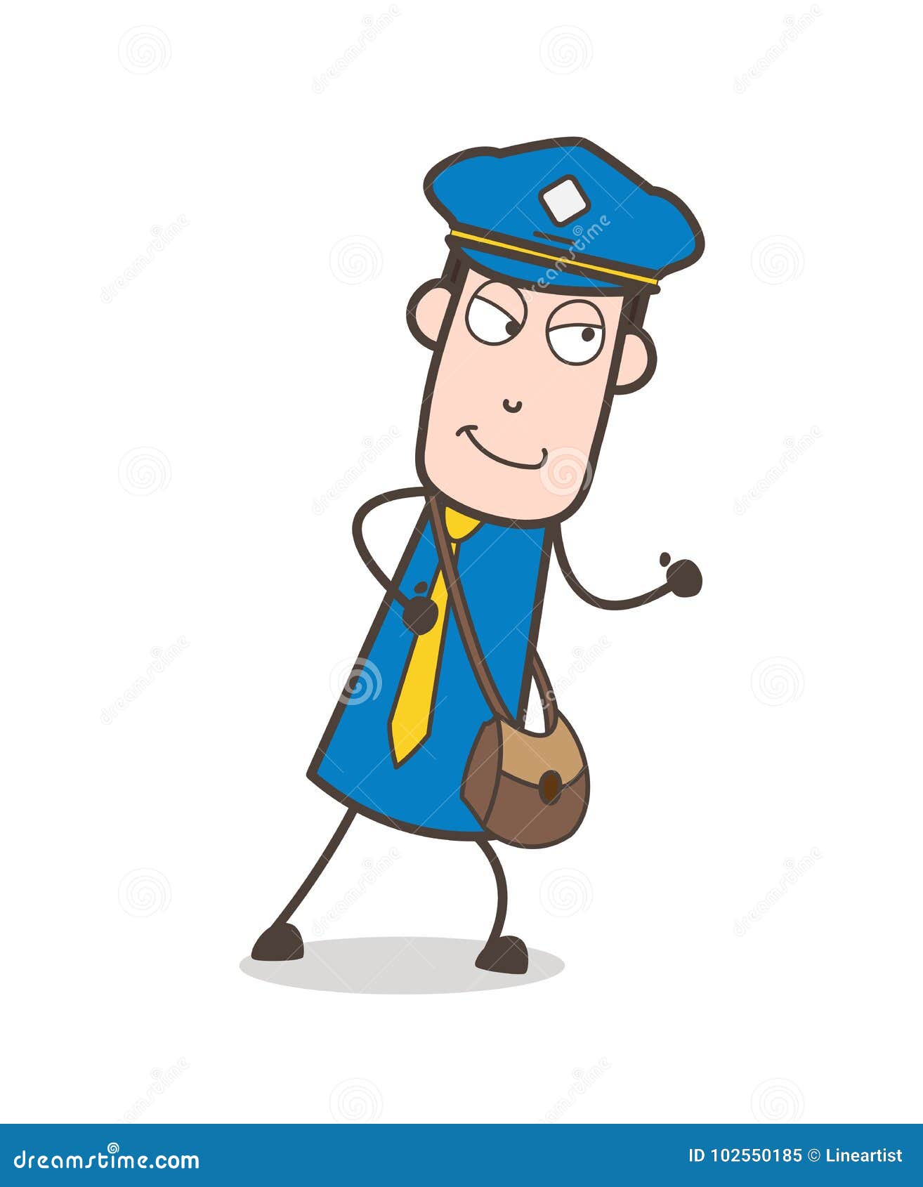 Smiling Mailman Character Running Pose Vector Stock Illustration ...